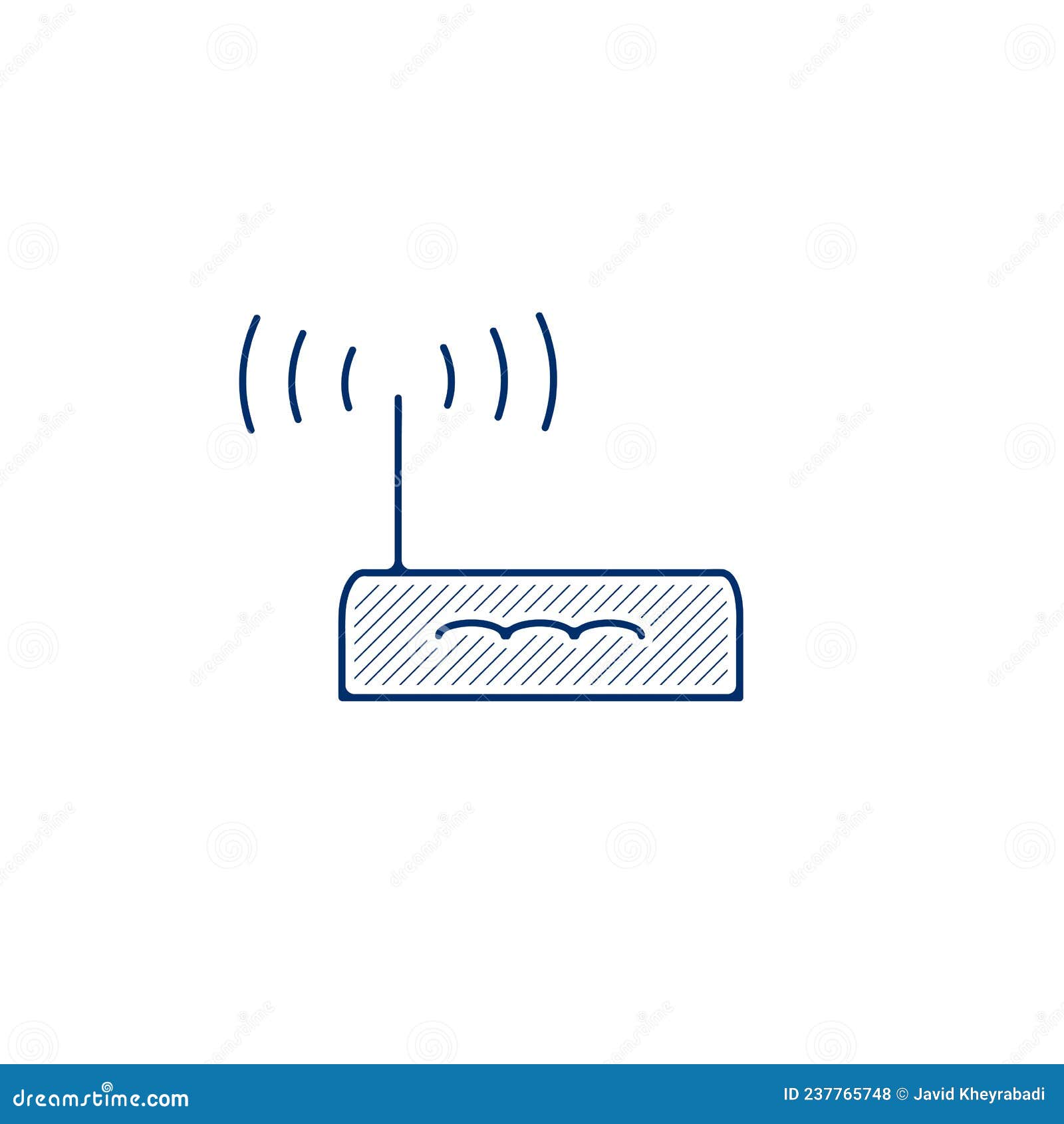 Wifi Router Line Icon. Wifi Router Linear Hand Drawn Pen Style Line ...