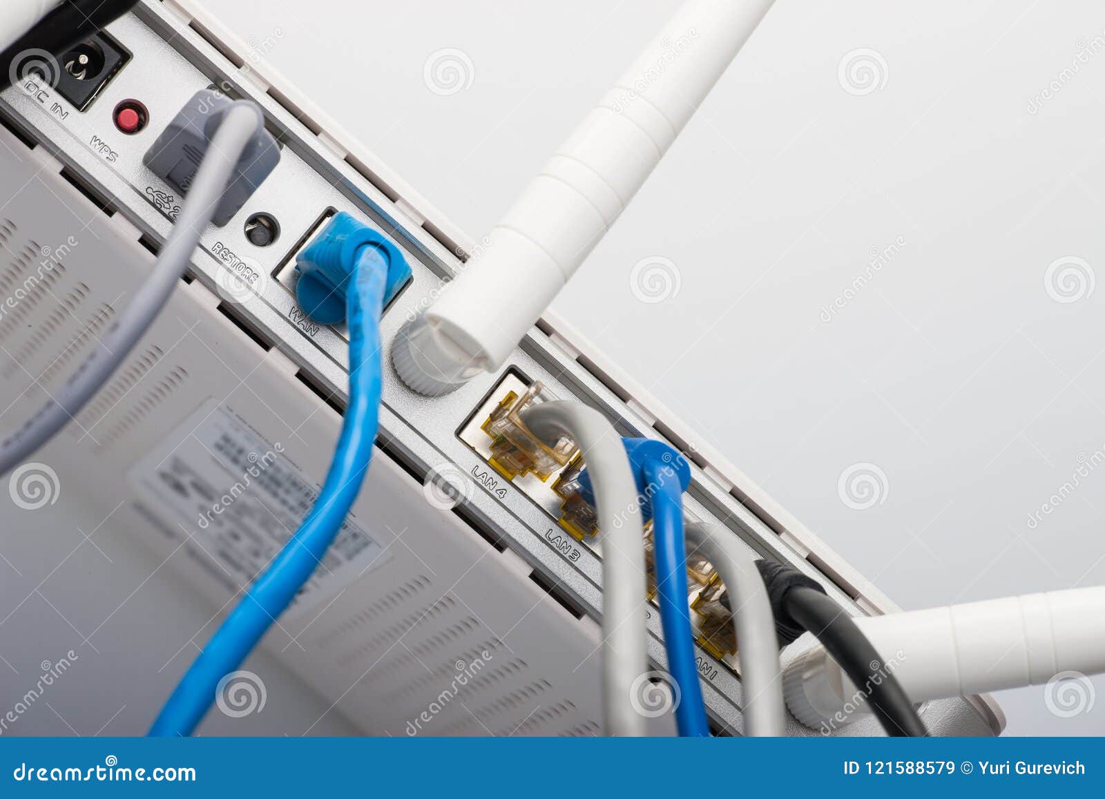 Wifi Routers Sockets for Connecting Network Cables Stock Image - Image ...
