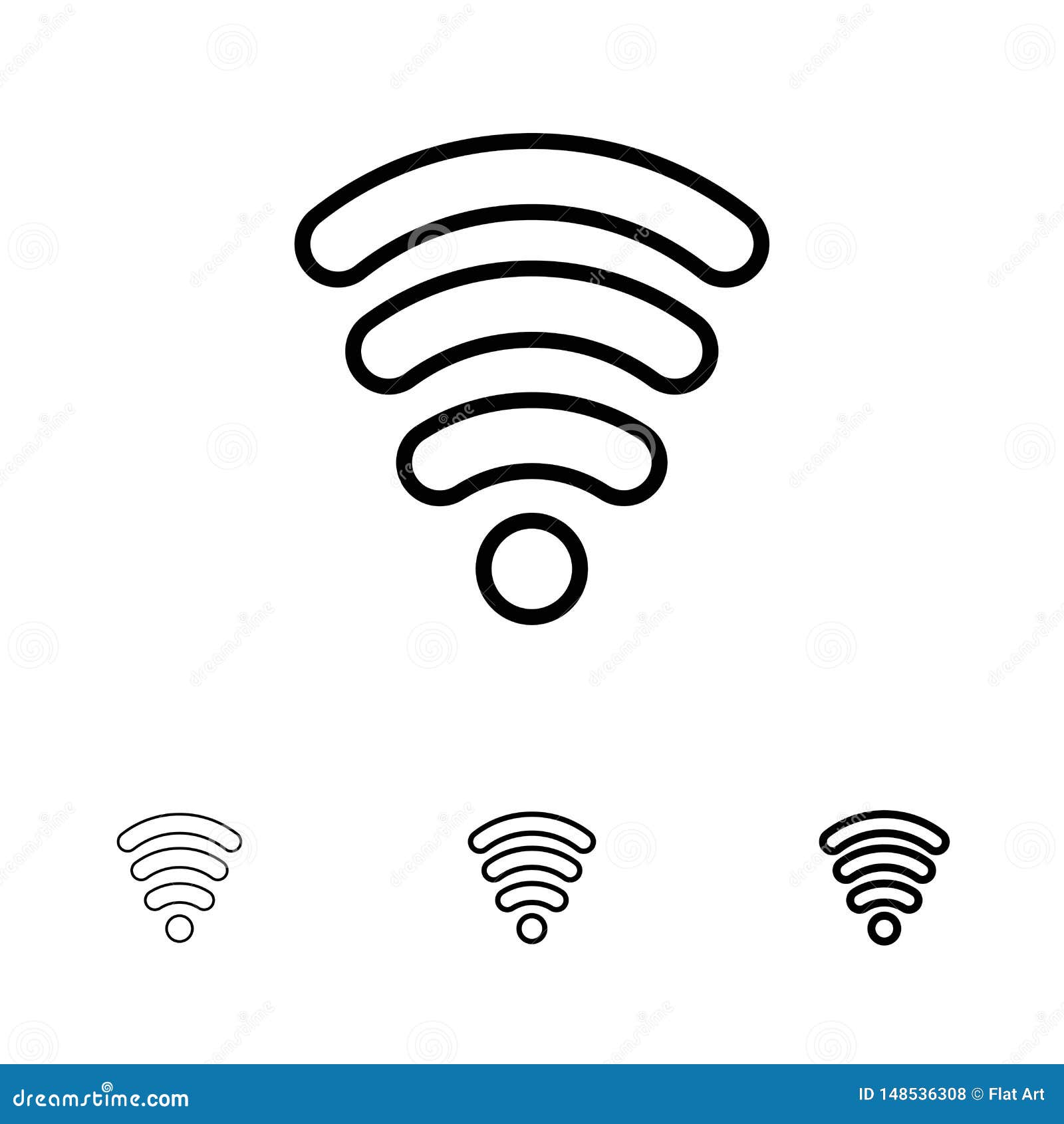 Wifi, Services, Signal Bold and Thin Black Line Icon Set Stock Vector ...