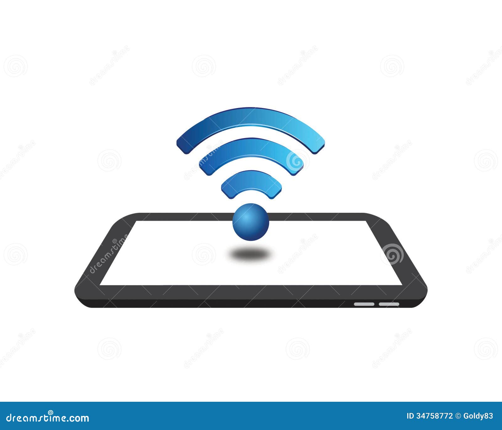 Wifi Sign on the Digital Tablet Stock Illustration - Illustration of ...