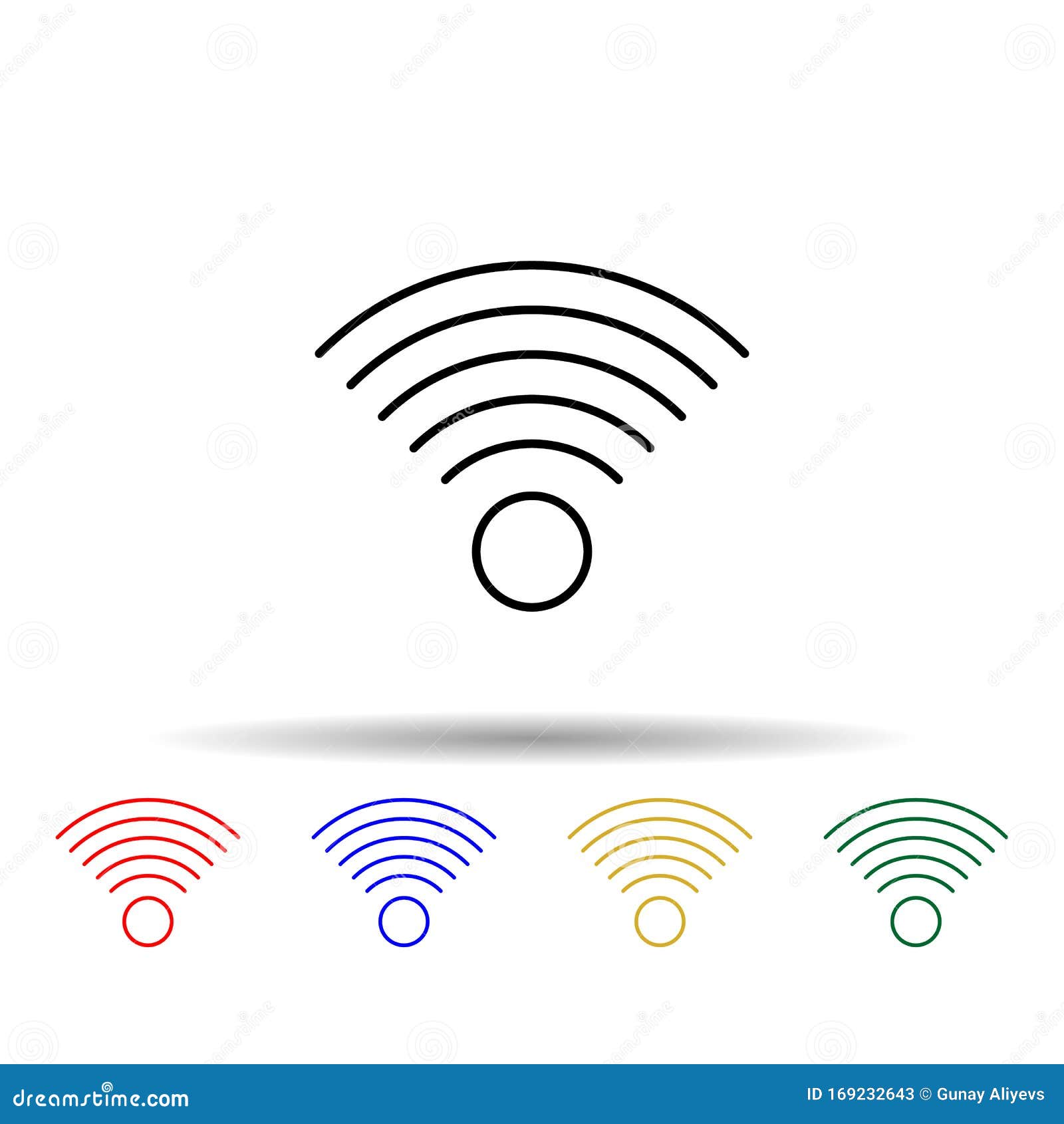 Wifi Sign Multi Color Style Icon Simple Thin Line Outline Vector Of Web Icons For Ui And Ux