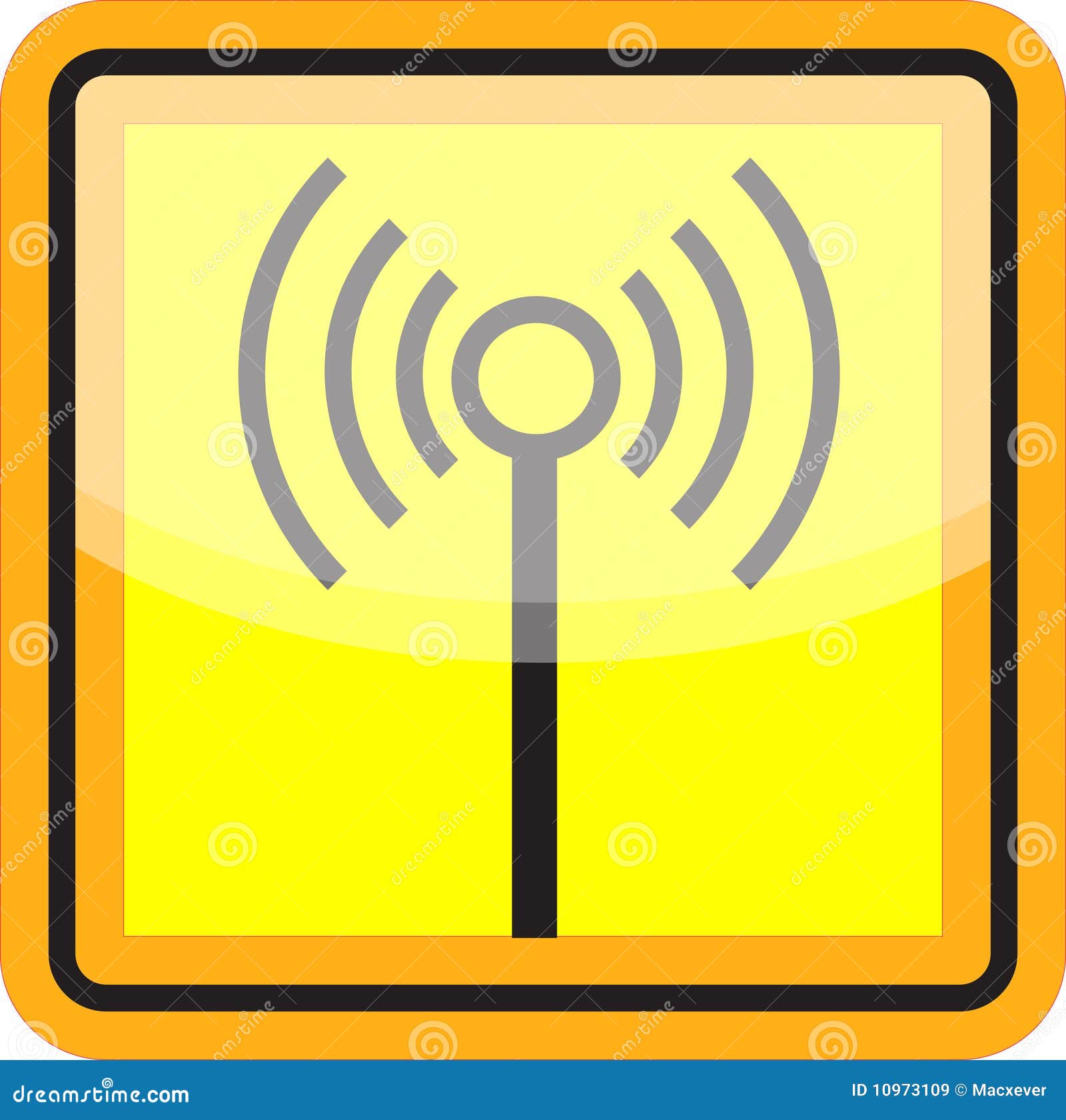 Wifi Sign in Yellow and Black Stock Illustration - Illustration of ...