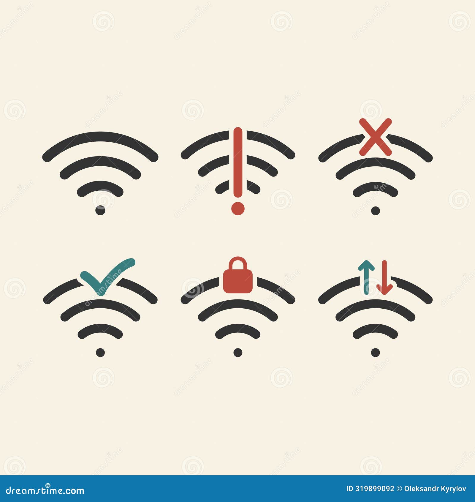 Wifi Signal Collection. Set of Data Transfer Concept Includes Antenna ...
