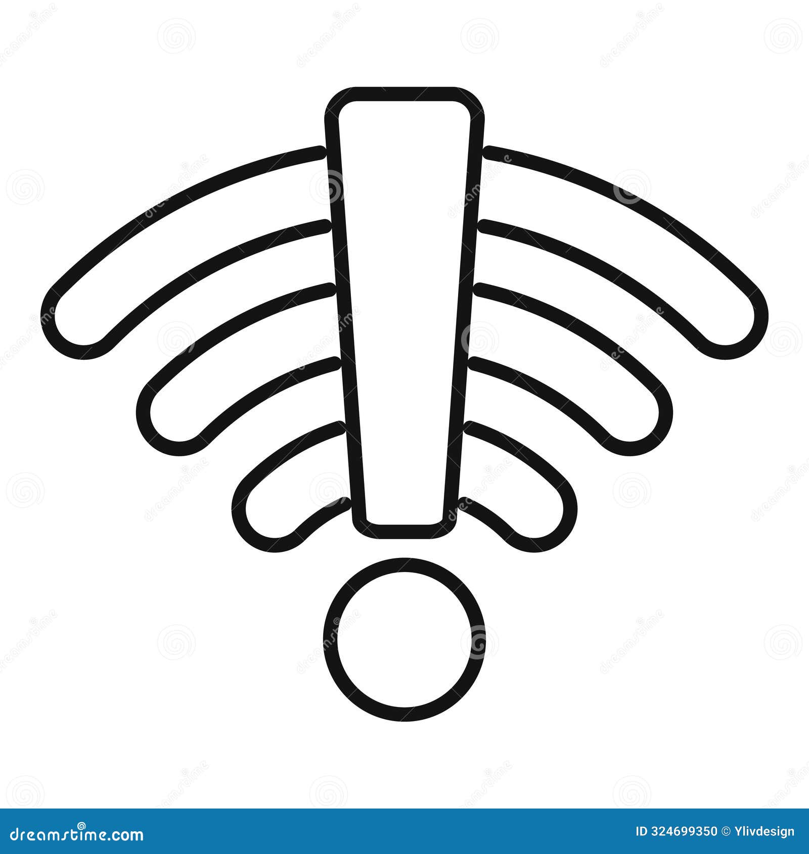 Wifi Signal Showing Exclamation Mark Indicating Problem Stock ...