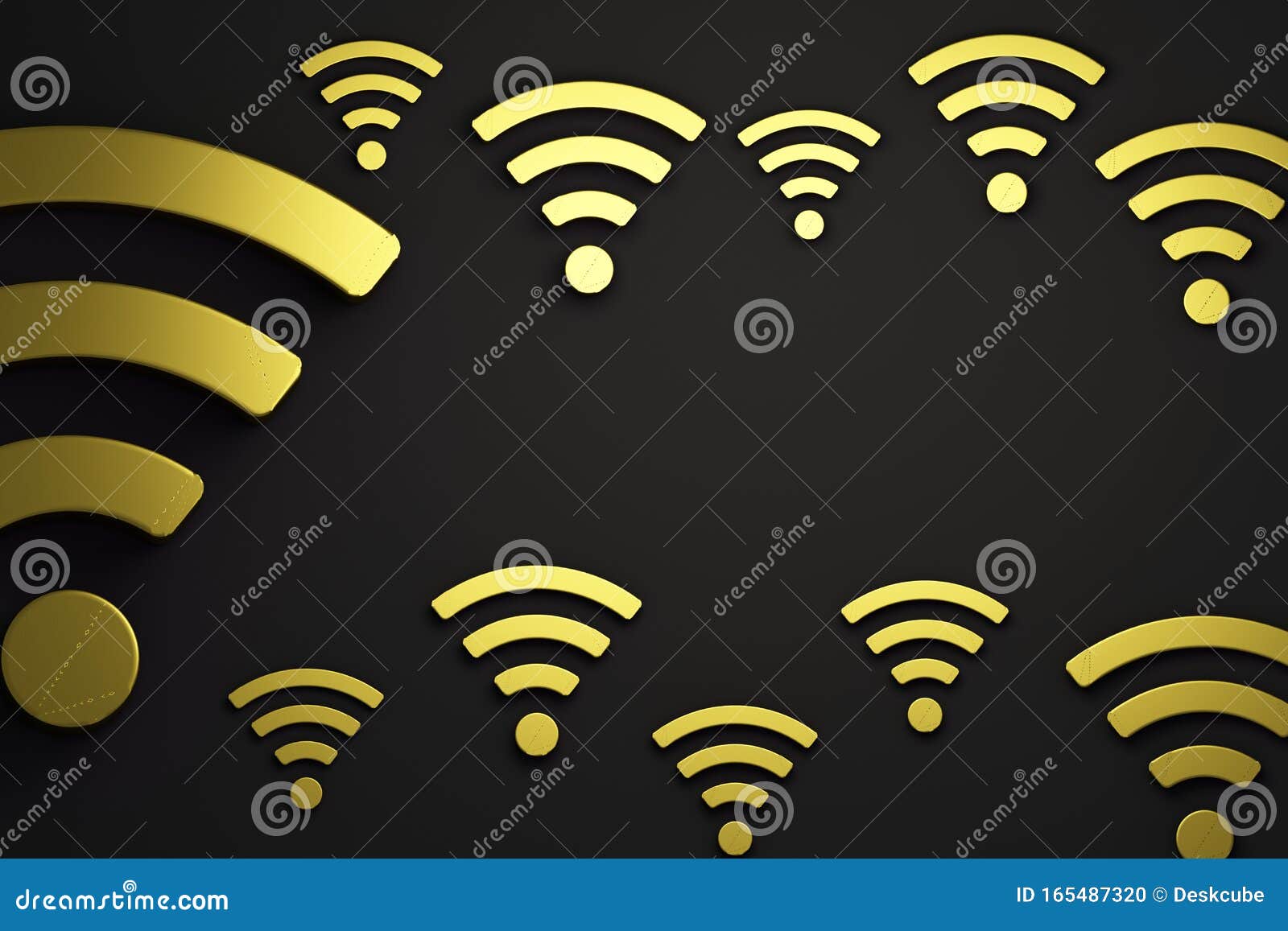 Wifi Signals Background. 3D Render Illustration Stock Illustration ...