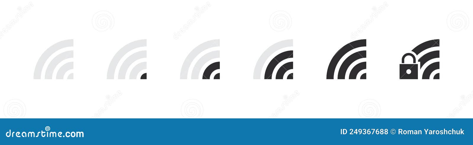 Wifi Signs. Wireless and Wifi Icon. Wireless Internet Signal Bars Stock ...