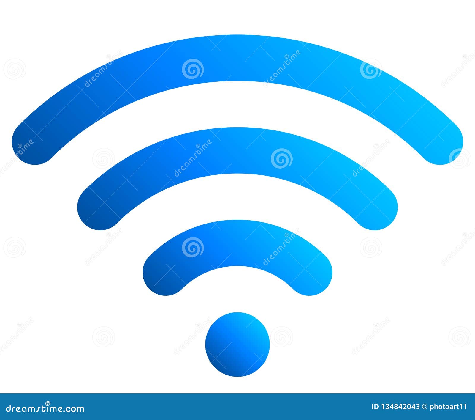 Wifi Symbol Icon - Blue Simple Rounded Gradient, Isolated - Vector Stock Vector - Illustration ...