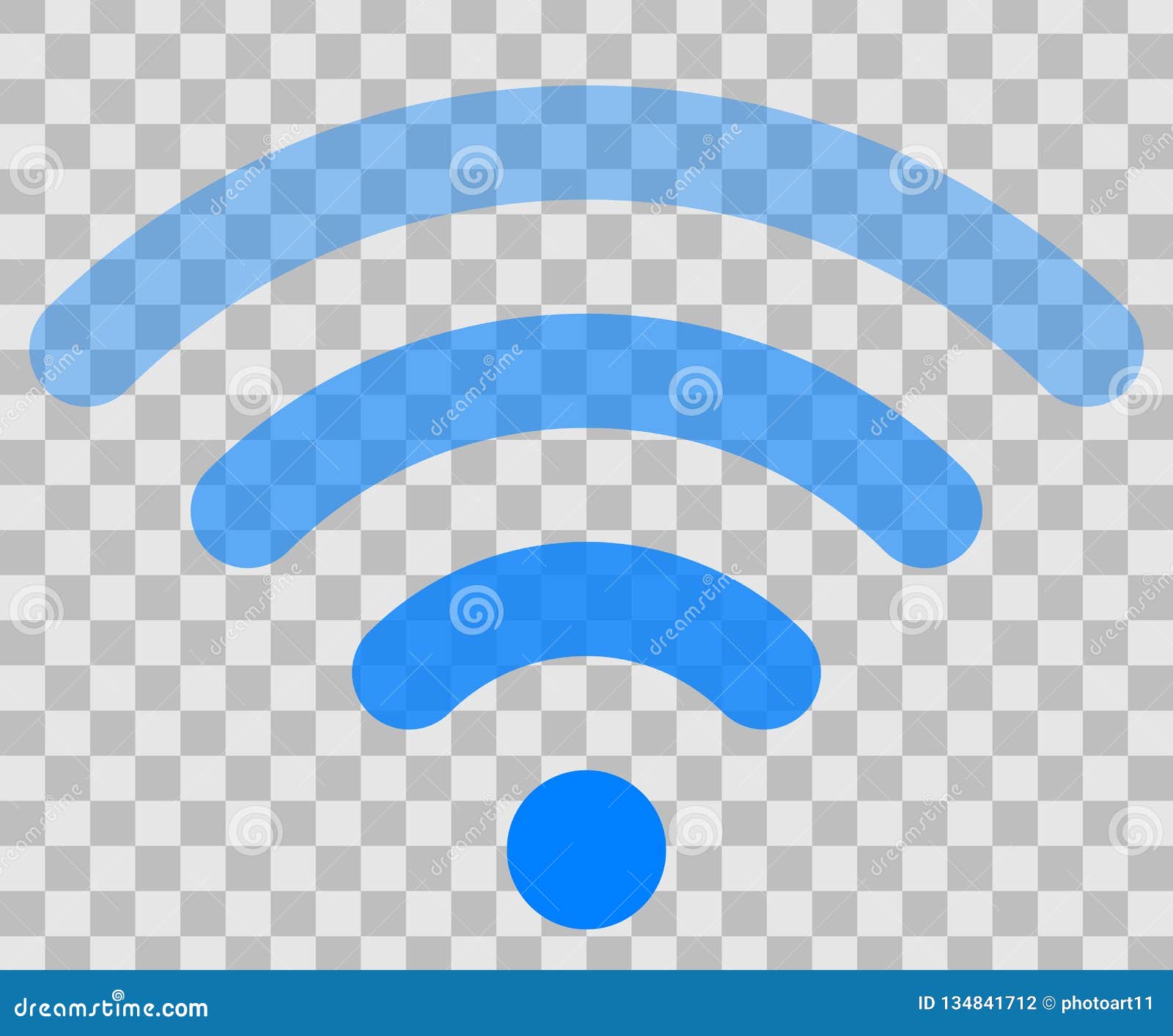 Wifi Symbol Icon - Blue Simple Rounded Transparent, Isolated - Vector ...