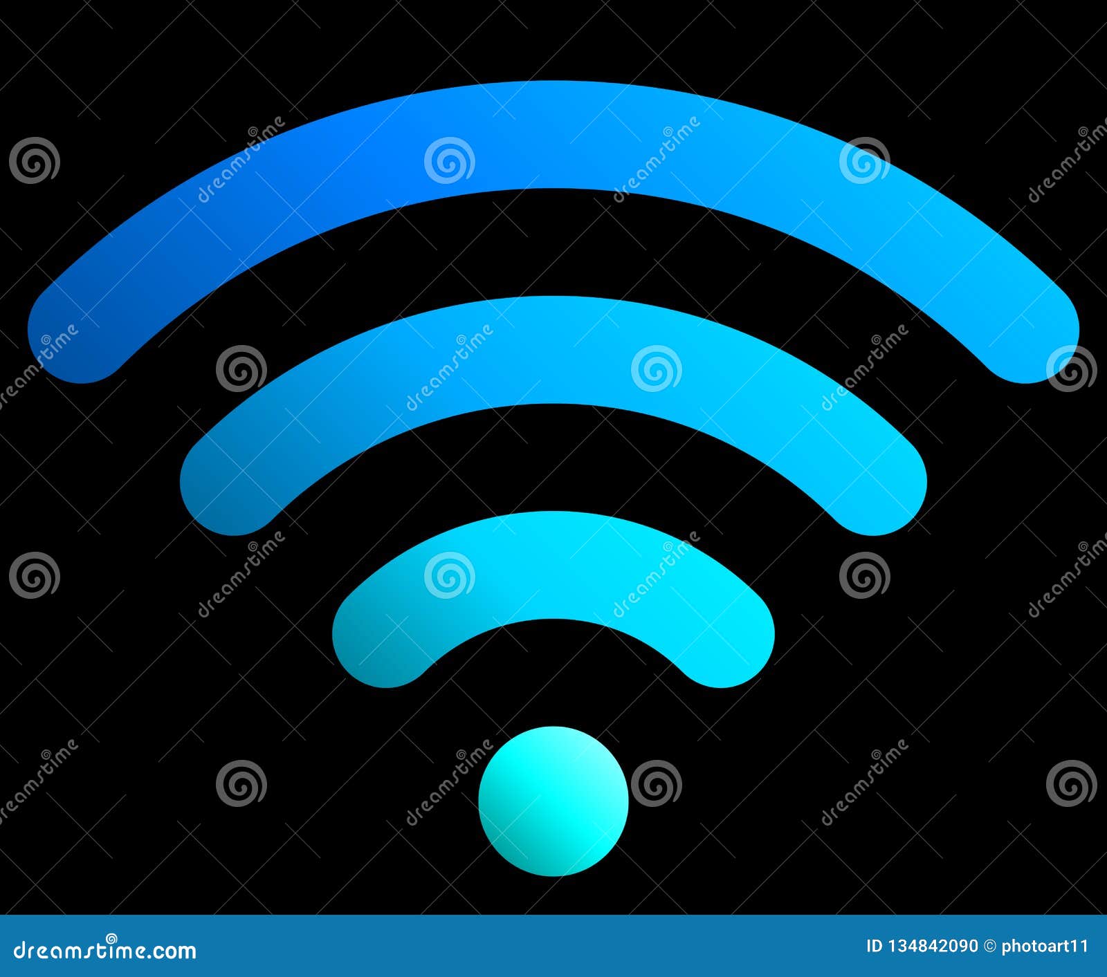 Wifi Symbol Icon - Colorful Simple Rounded Gradient, Isolated - Vector ...