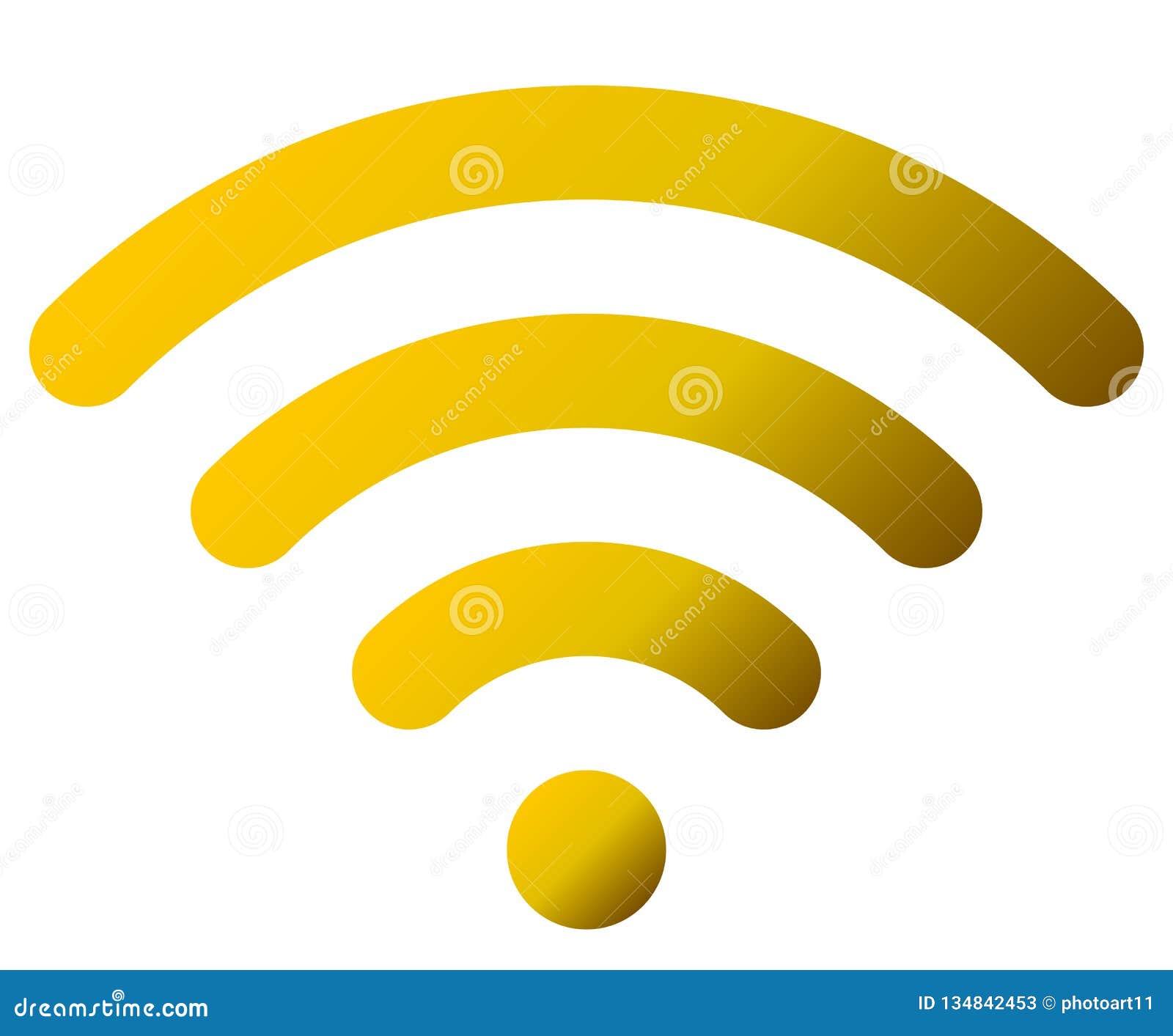 Wifi Symbol Icon - Golden Simple Rounded Gradient, Isolated - Vector ... Wifi Symbol Icon - Golden Simple Rounded Gradient, Isolated - Vector ...