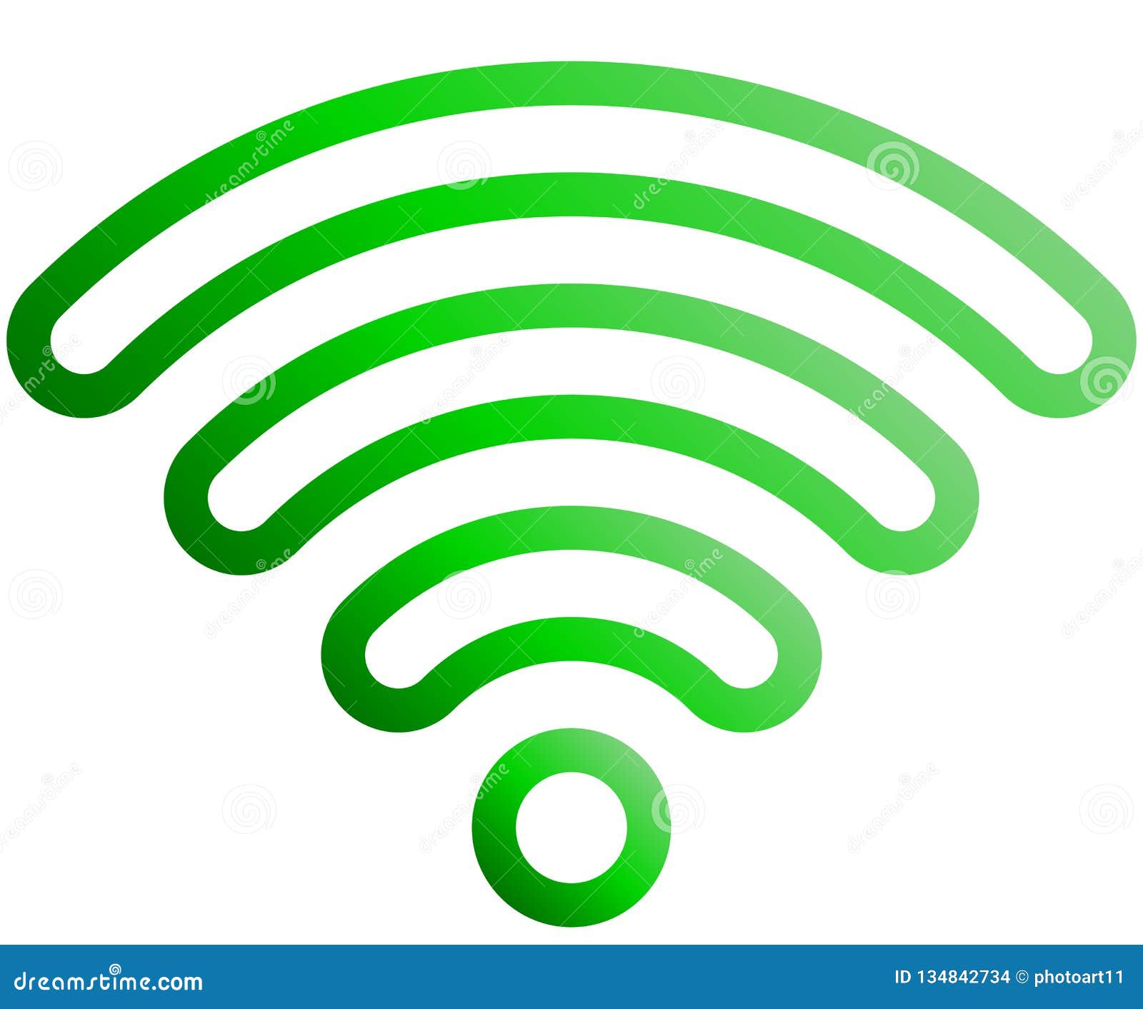 Wifi Symbol Icon - Green Outlined Rounded Gradient, Isolated - Vector ... Wifi Symbol Icon - Green Outlined Rounded Gradient, Isolated - Vector ...