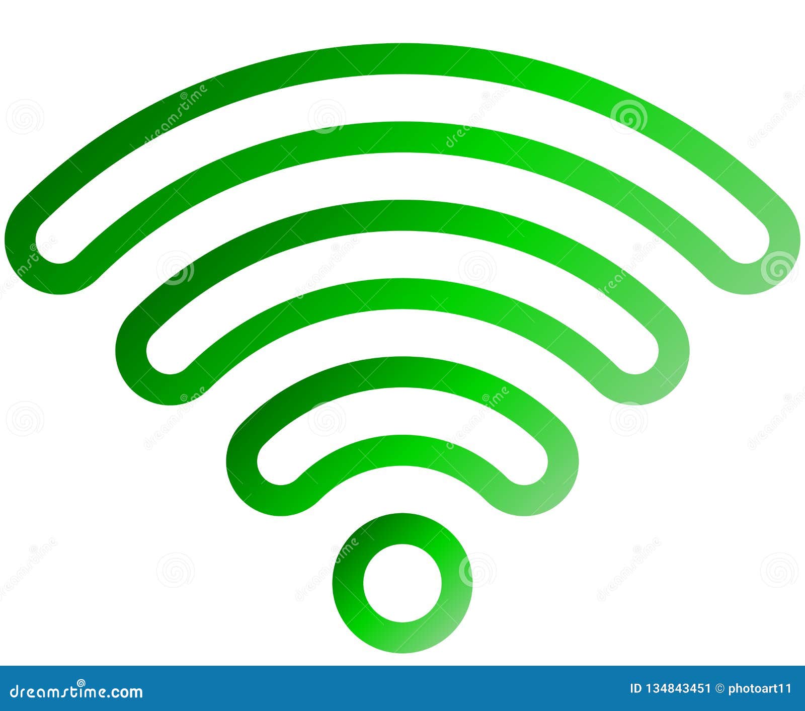 Wifi Symbol Icon - Green Outlined Rounded Gradient, Isolated - Vector ... Wifi Symbol Icon - Green Outlined Rounded Gradient, Isolated - Vector ...
