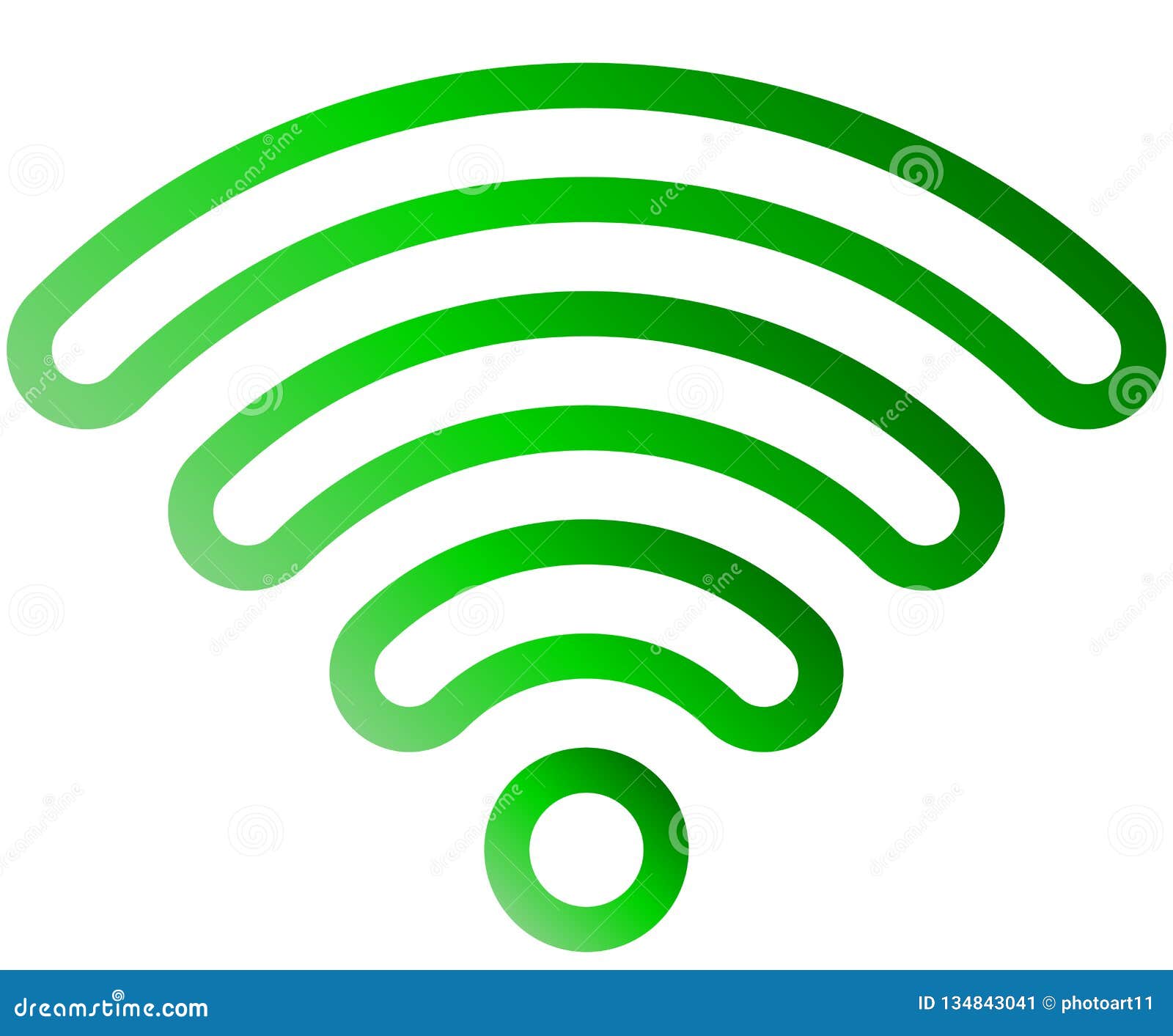 Wifi Symbol Icon - Green Outlined Rounded Gradient, Isolated - Vector ... Wifi Symbol Icon - Green Outlined Rounded Gradient, Isolated - Vector ...