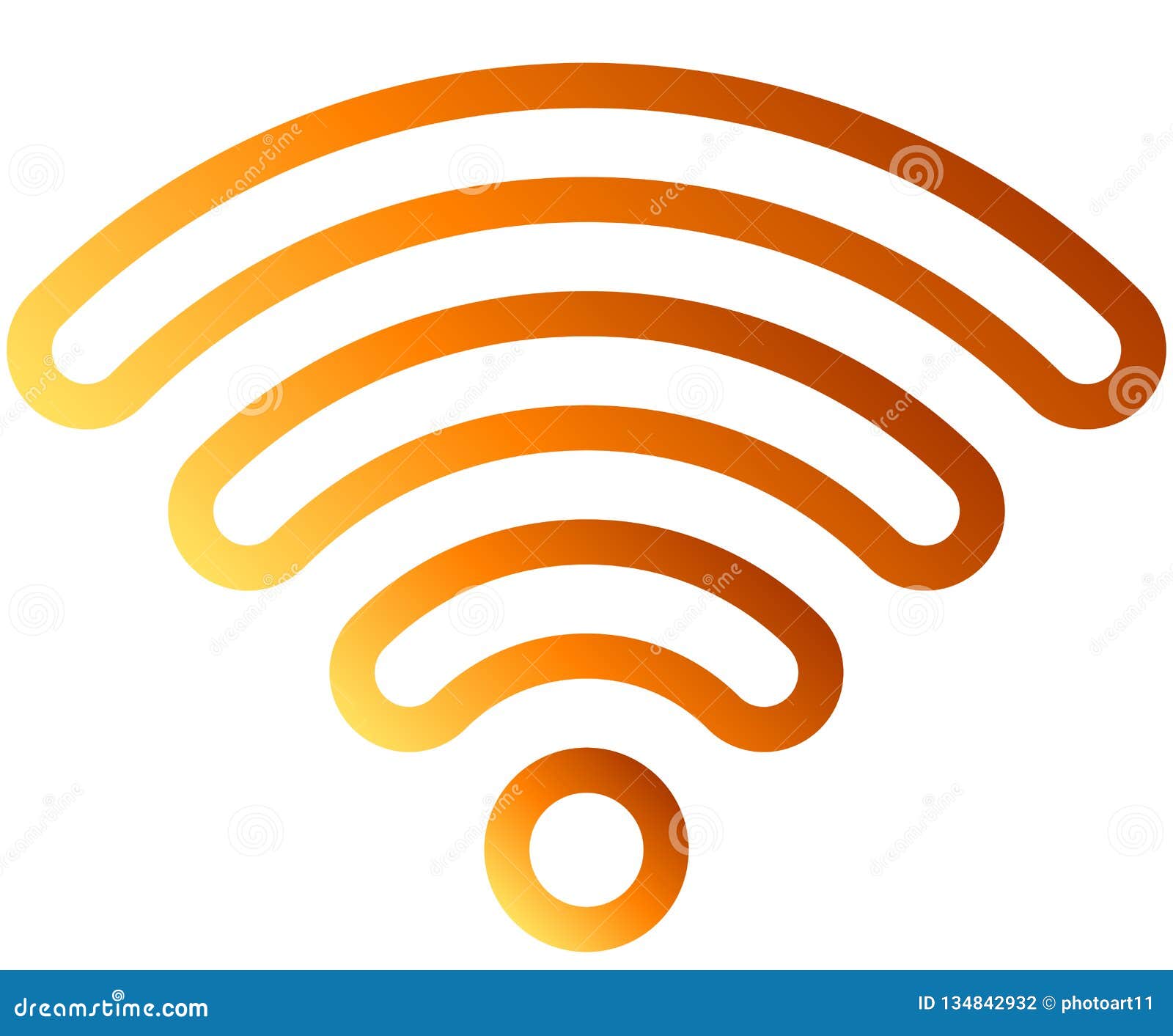 Wifi Symbol Icon - Orange Outlined Rounded Gradient, Isolated - Vector ... Wifi Symbol Icon - Orange Outlined Rounded Gradient, Isolated - Vector ...