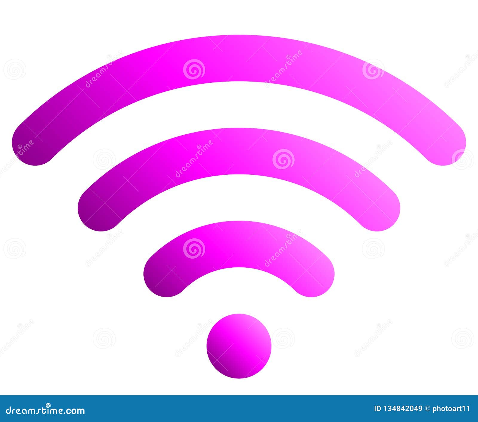 Wifi Symbol Icon - Purple Simple Rounded Gradient, Isolated - Vector ...