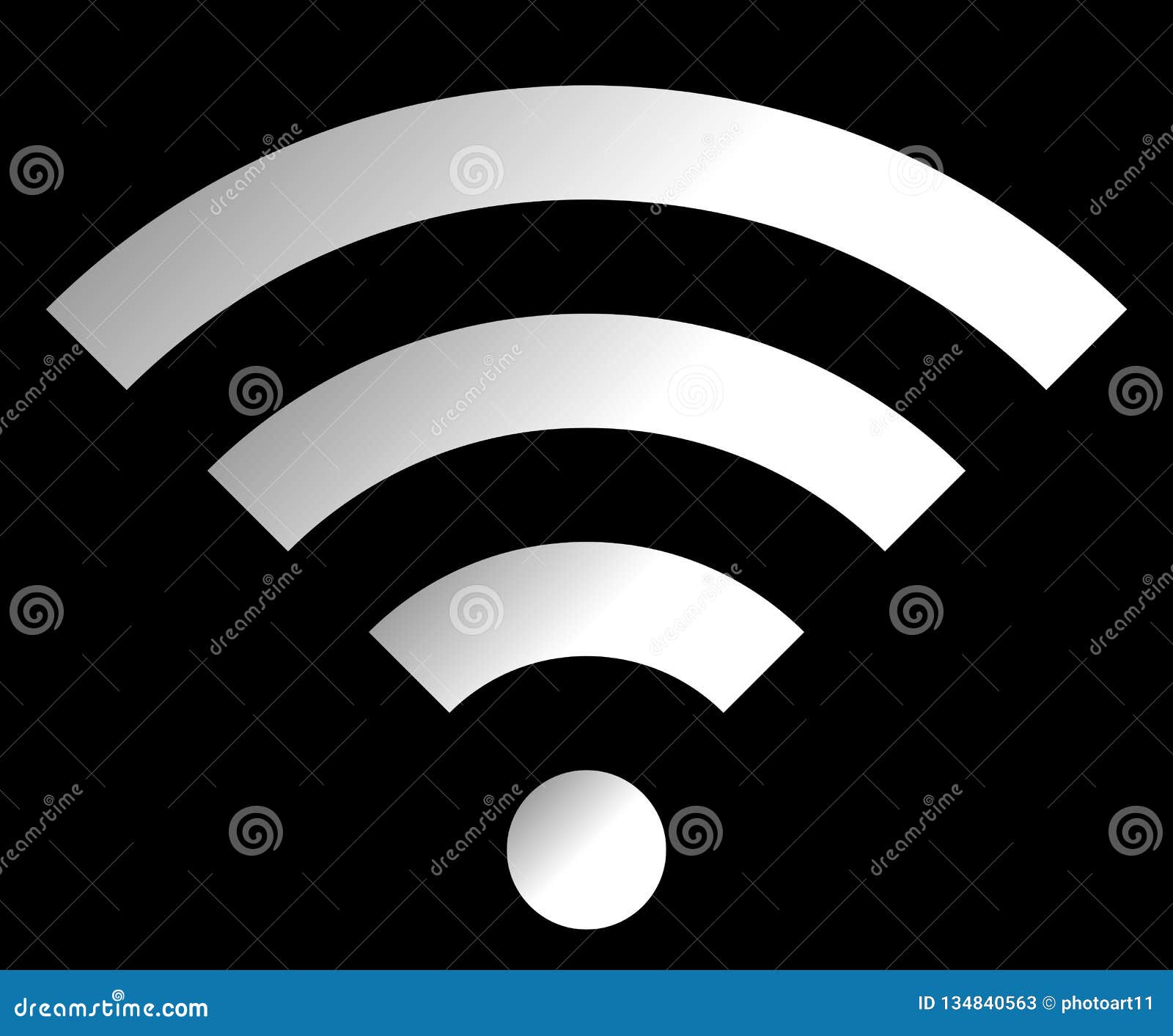 Wifi Symbol Icon - White Simple Gradient, Isolated - Vector Stock ...