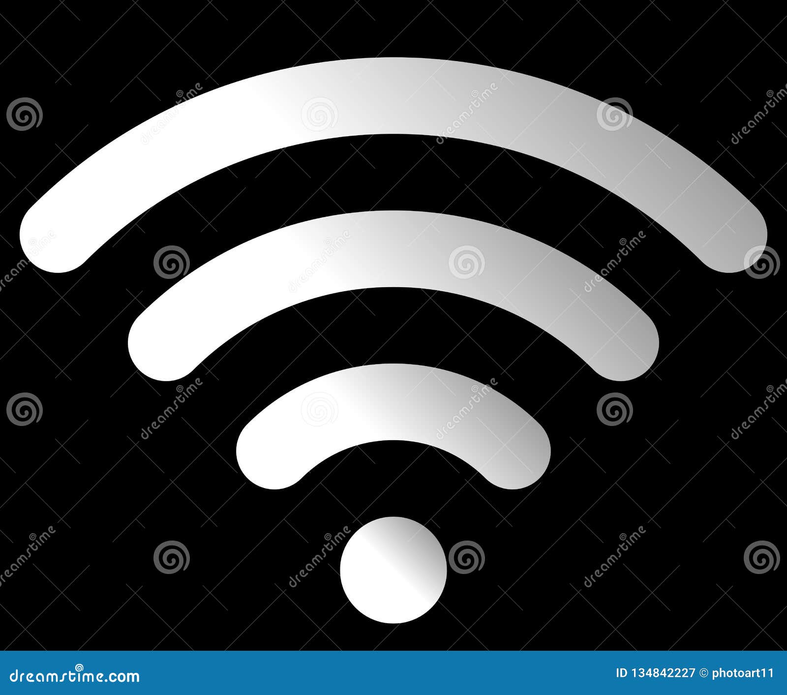 Wifi Symbol Icon - White Simple Rounded Gradient, Isolated - Vector Stock Vector - Illustration ...