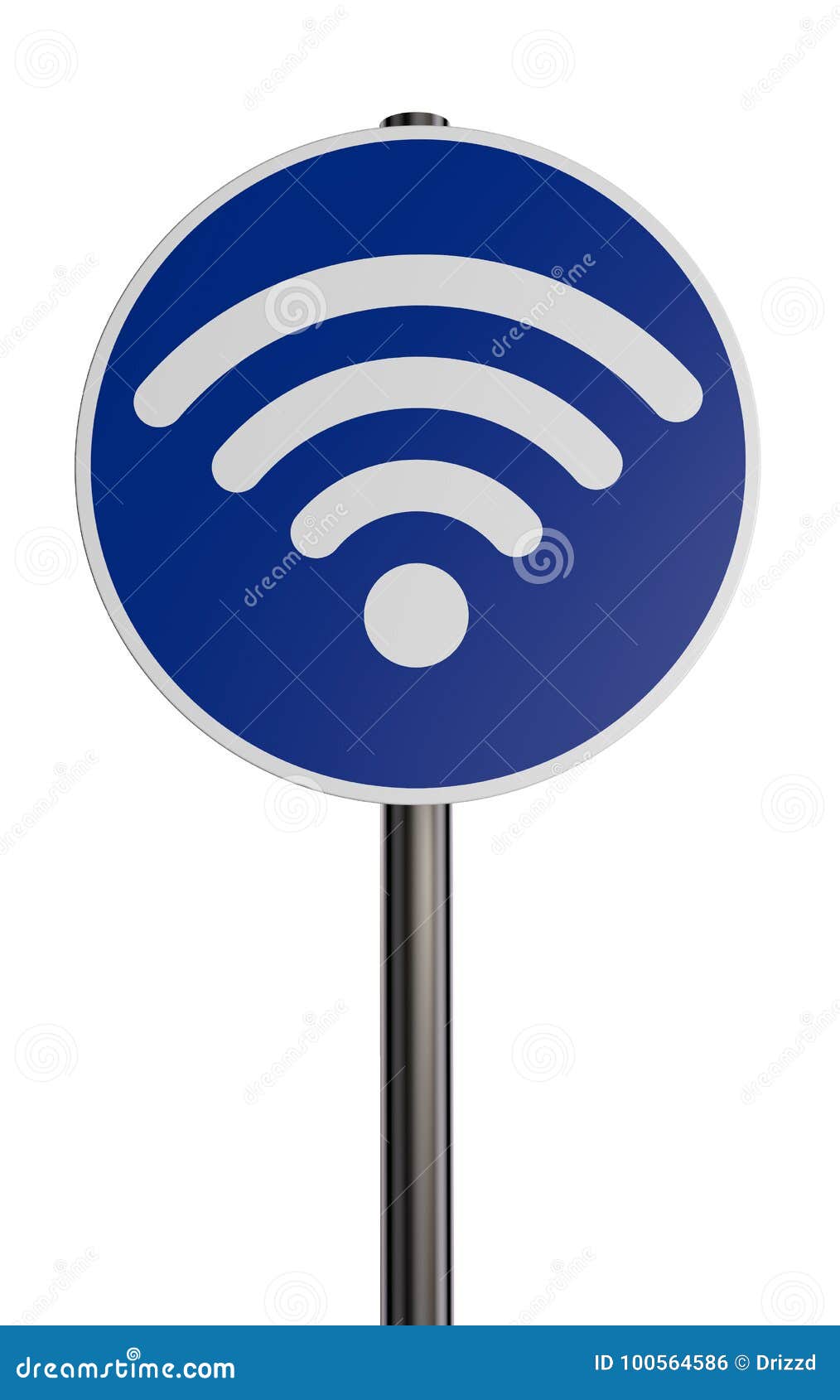 Wifi symbol on roadsign stock illustration. Illustration of connection ...