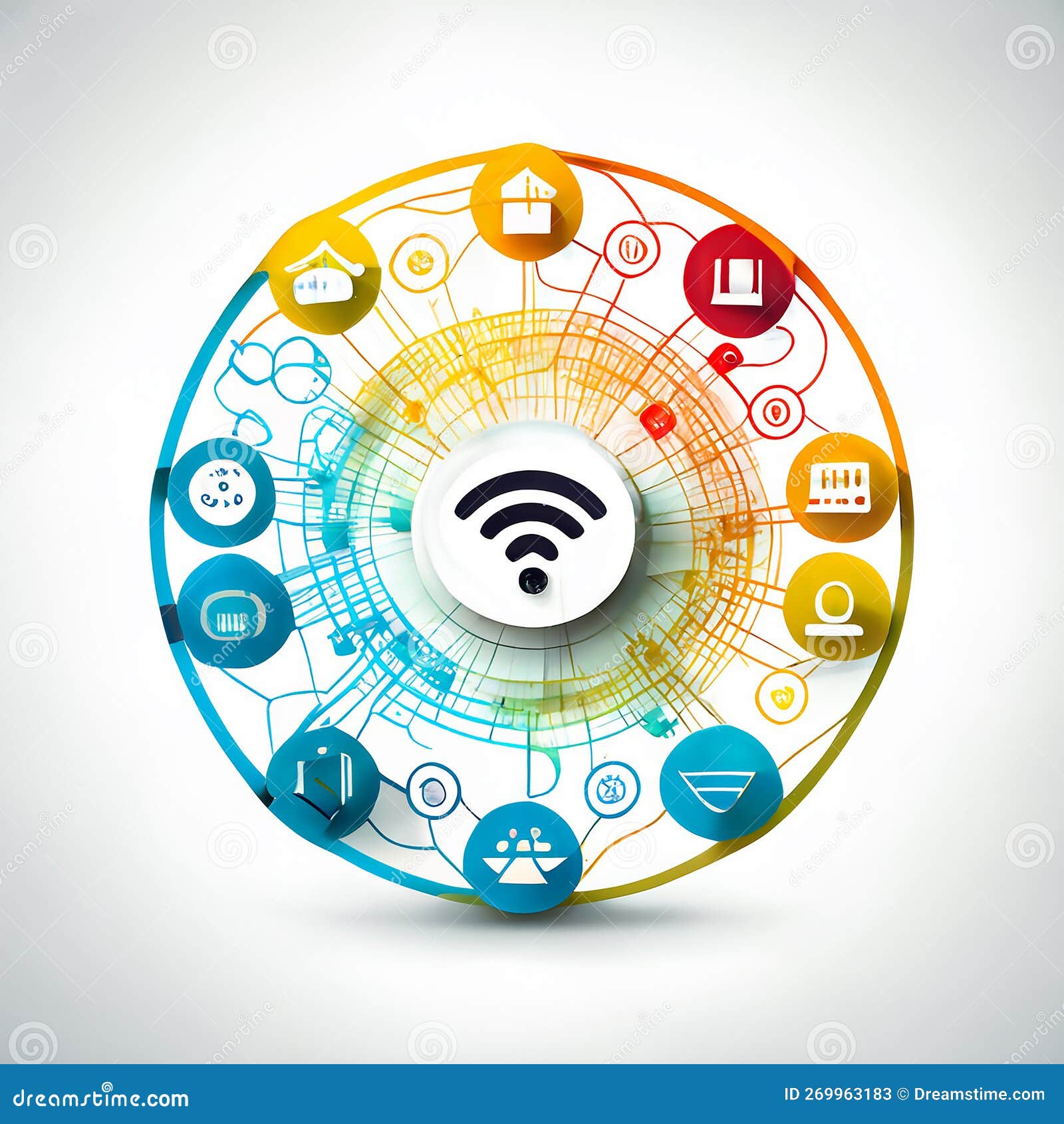 Wifi Symbol for Telecommunication, Network Infrastructure and Internet ...