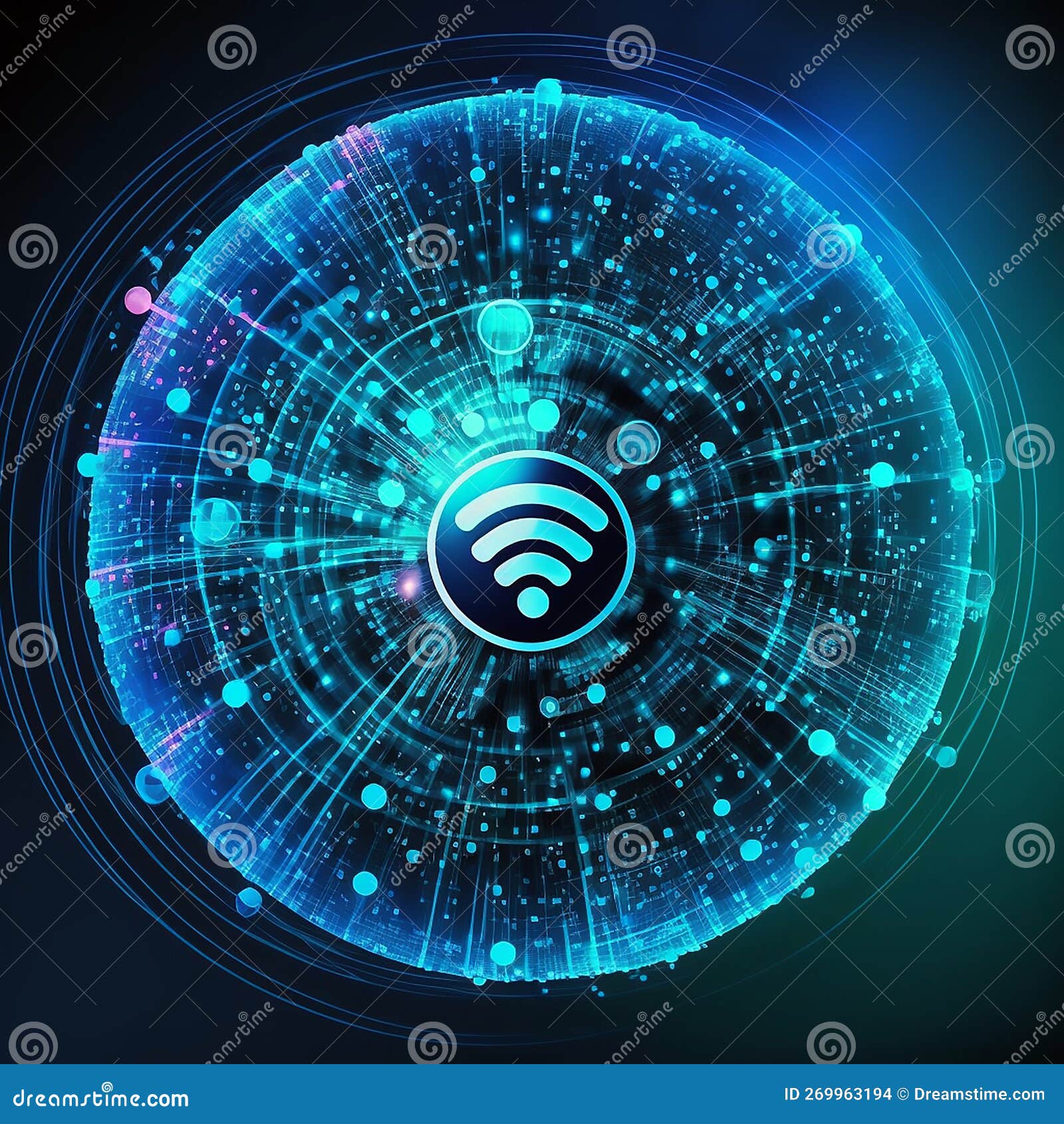 Wifi Symbol for Telecommunication, Network Infrastructure and Internet ...