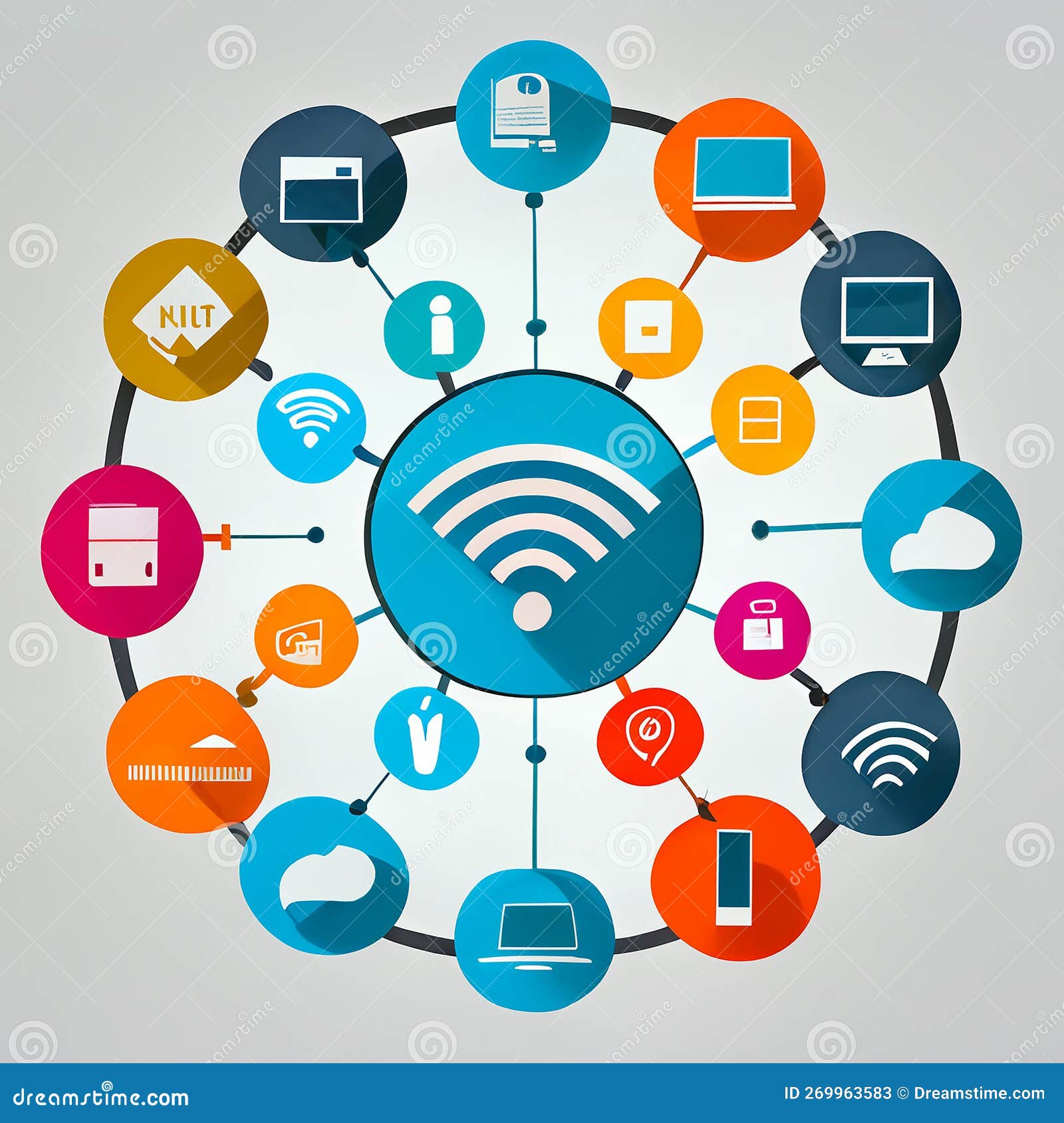 Wifi Symbol for Telecommunication, Network Infrastructure and Internet ...