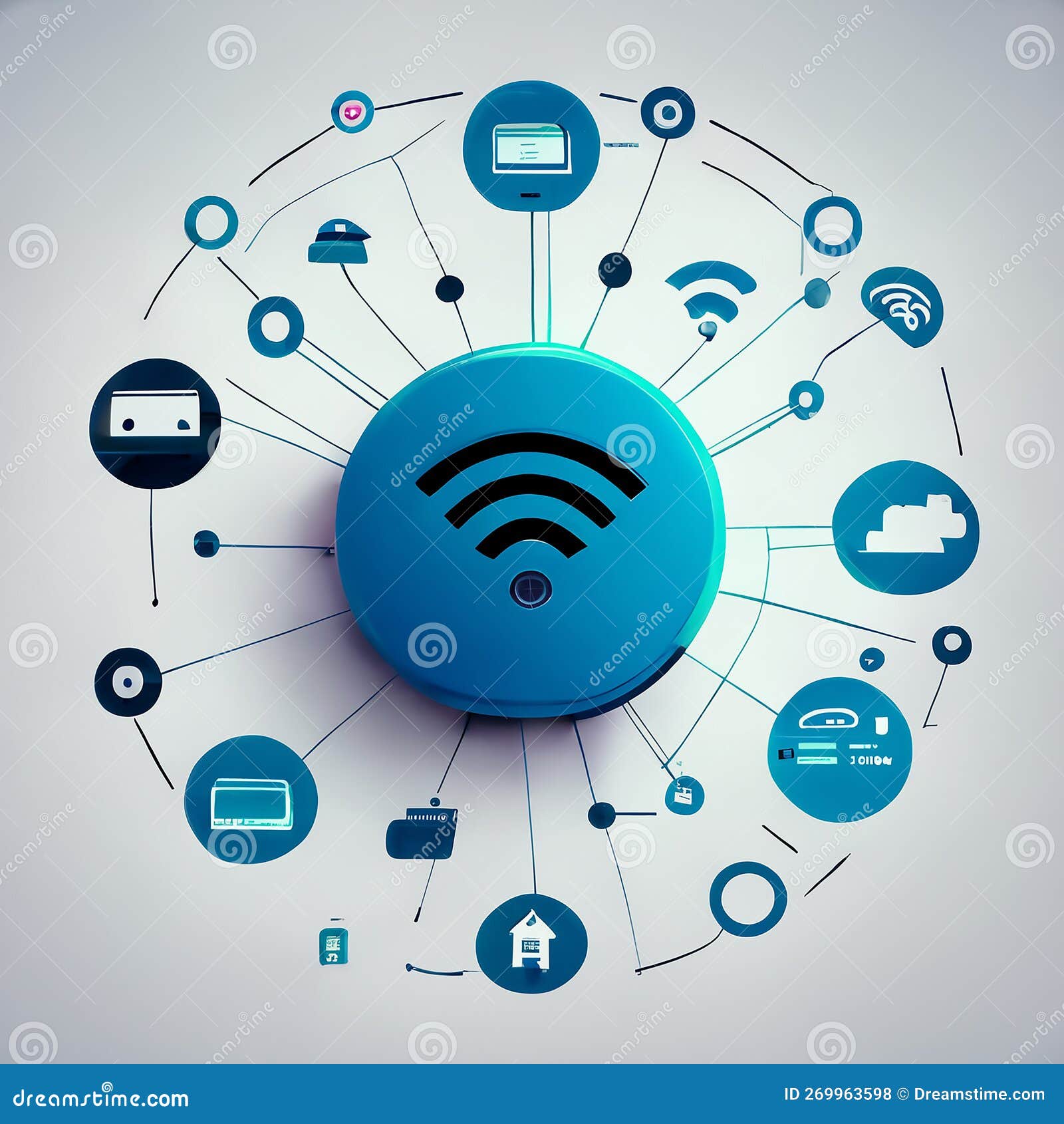 Wifi Symbol for Telecommunication, Network Infrastructure and Internet ...