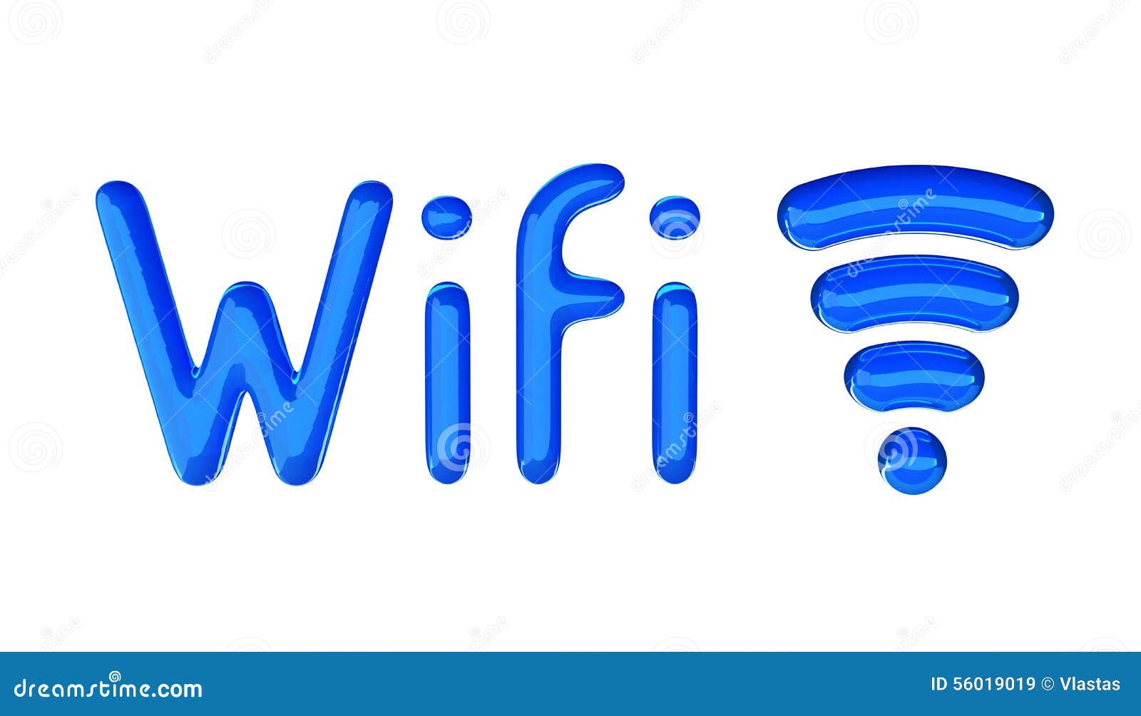 Wifi Symbol with Text. Glossy 3D Material. Stock Illustration ...