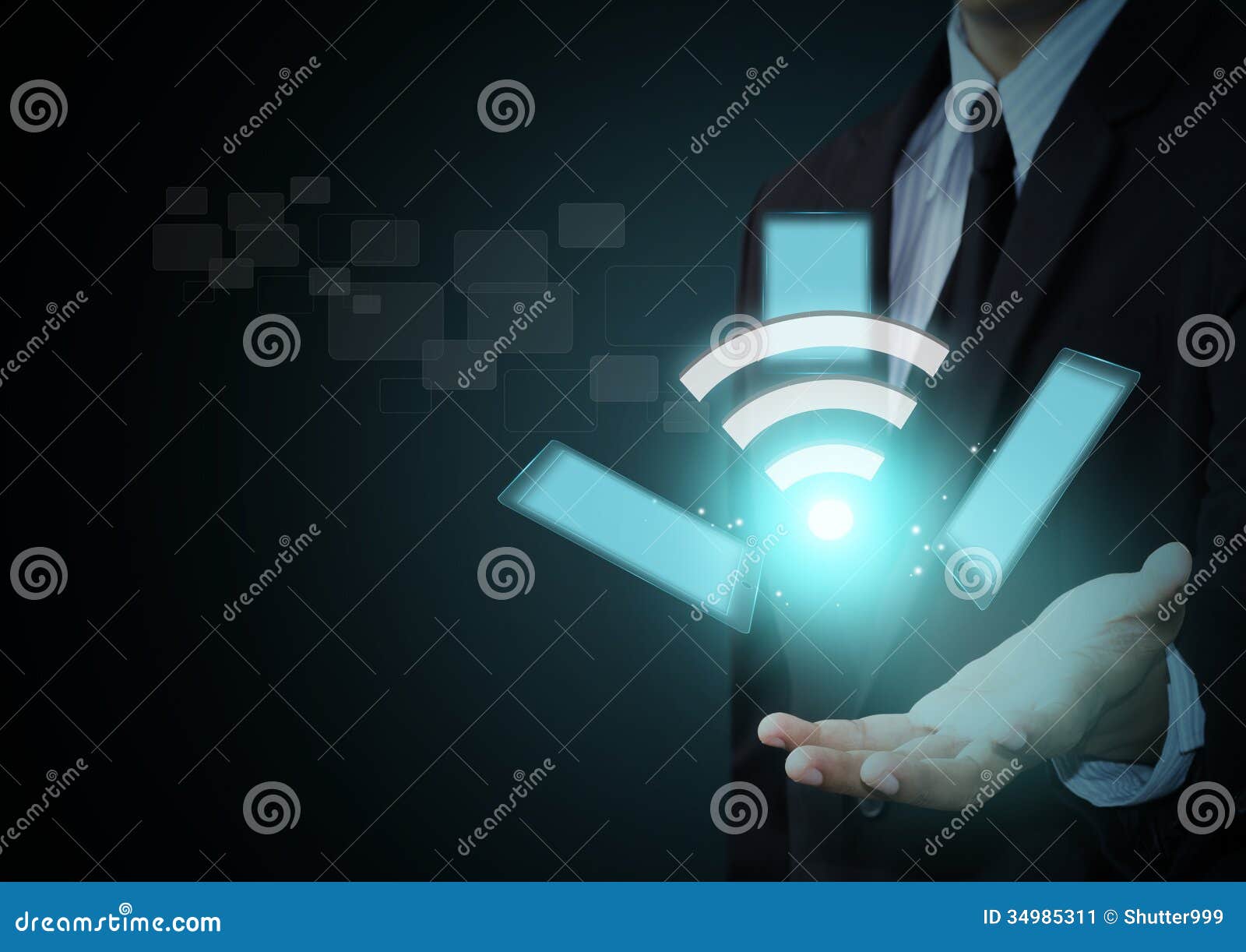 WiFi Symbol Digital Illustration, Internet Communication Concept ...