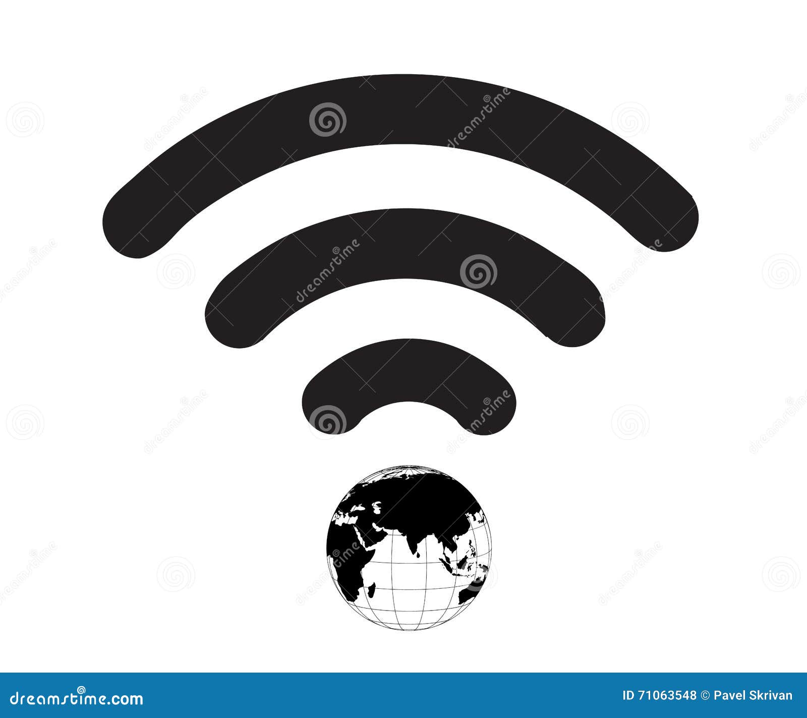 Wifi Symbol World stock vector. Illustration of social - 71063548