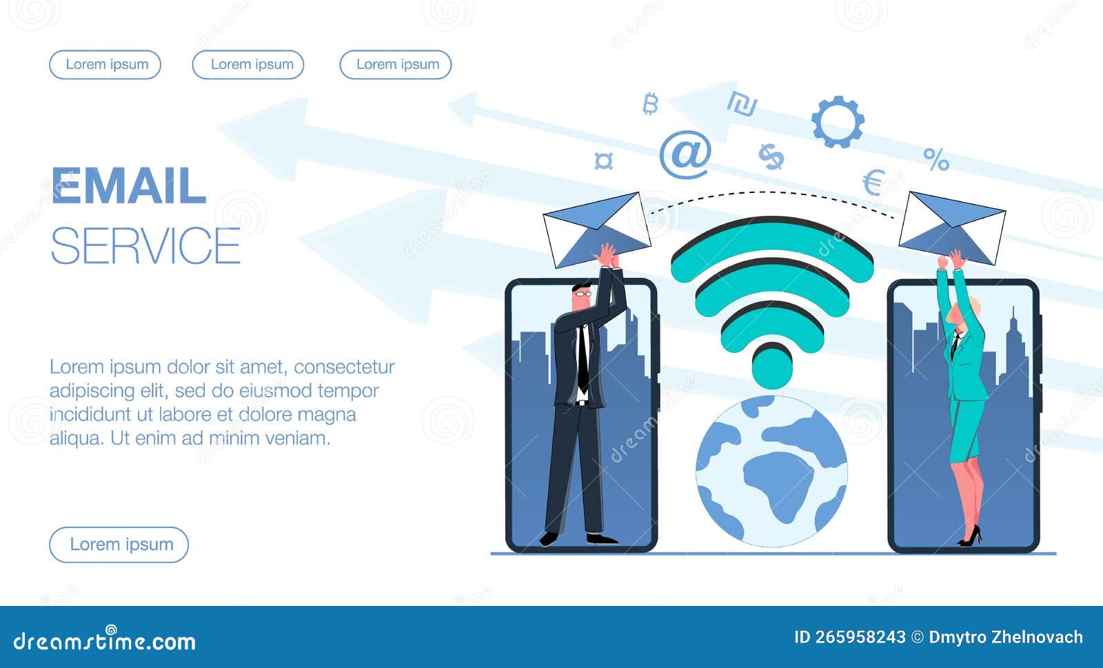 Email service_3 stock vector. Illustration of service - 265958243