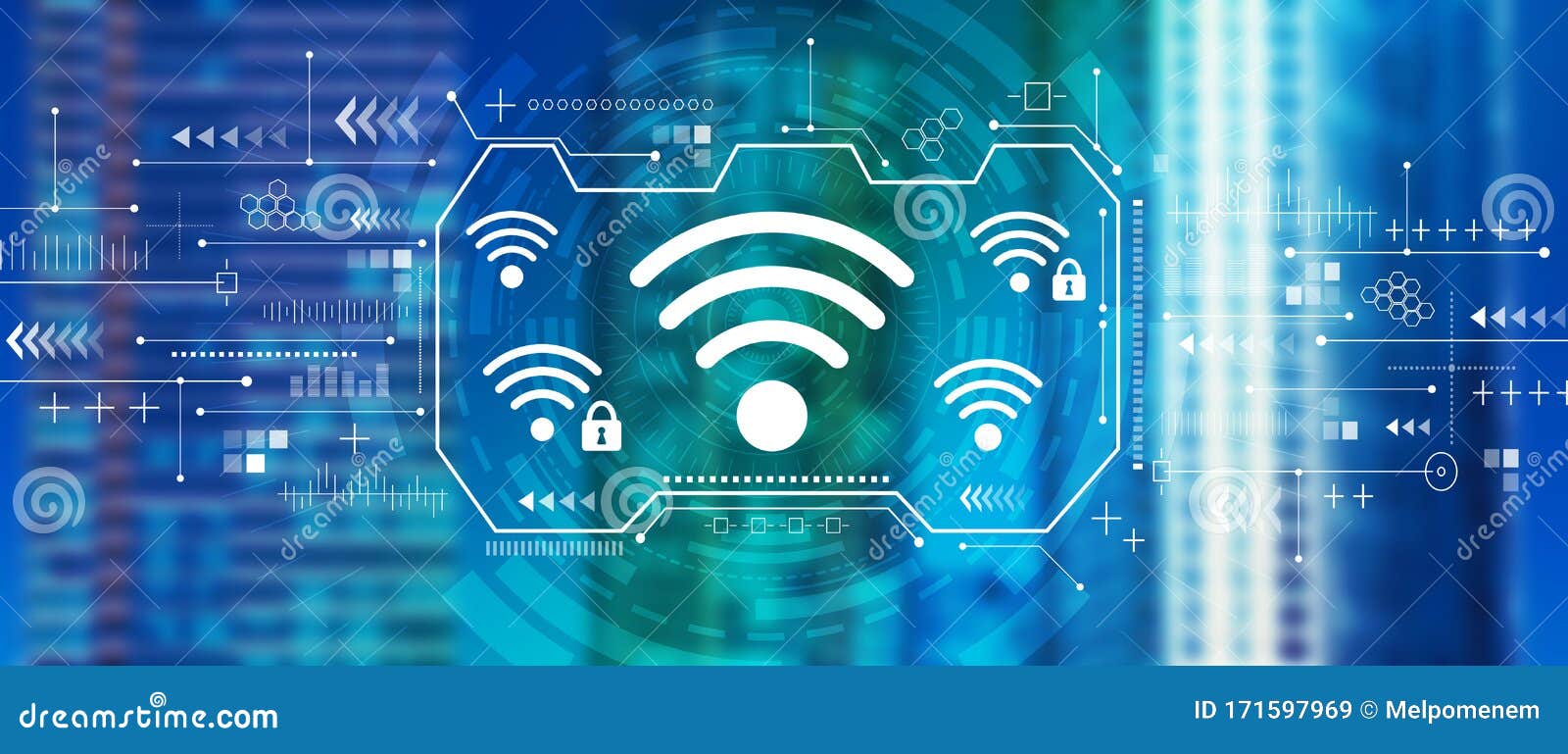 Wifi Theme with Downtown San Francisco Skyline Stock Image - Image of ...