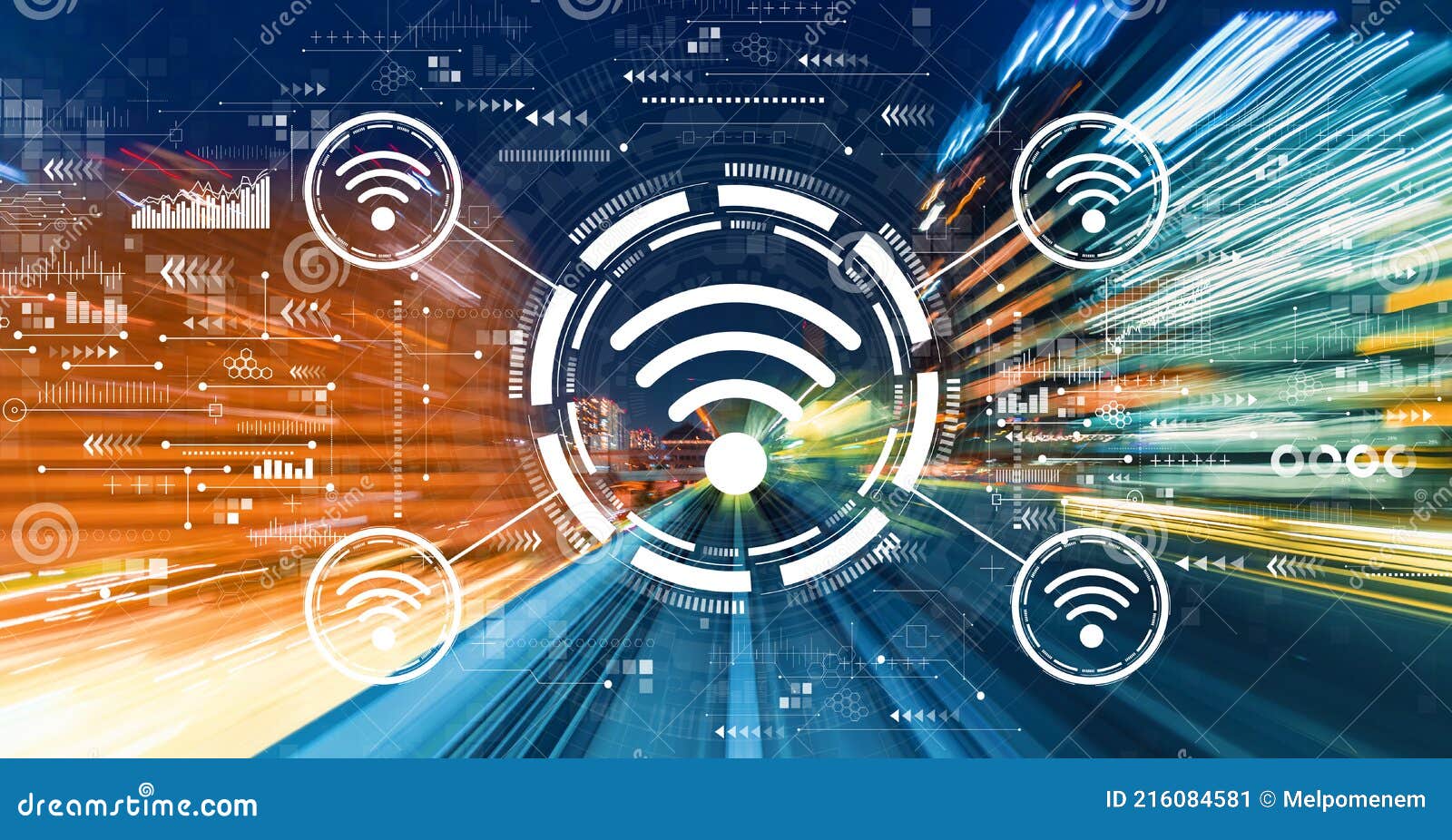 Wifi Theme with High Speed Motion Blur Stock Illustration ...