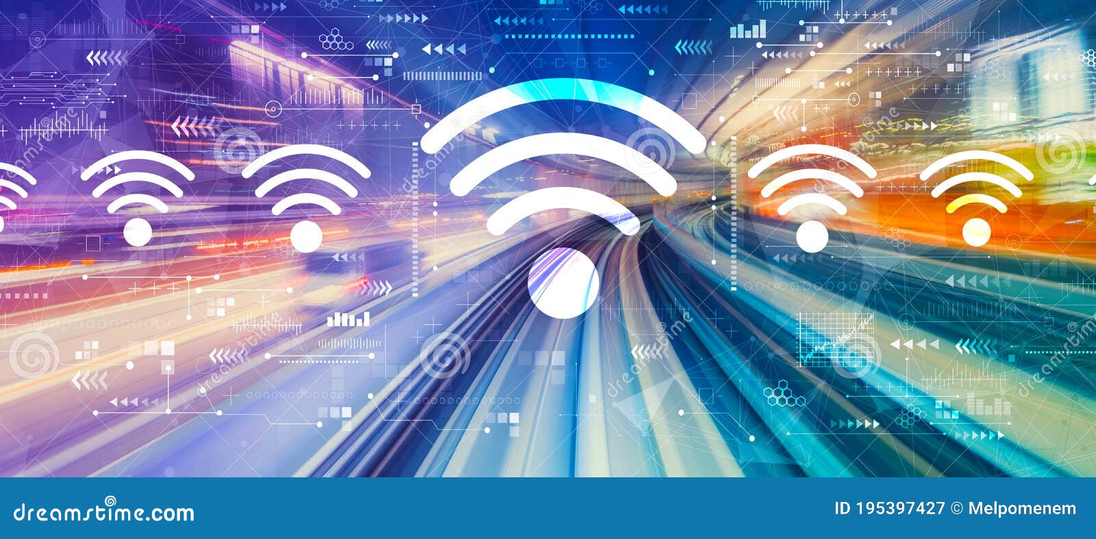 Wifi Theme with High Speed Motion Blur Stock Image - Image of hyperloop ...
