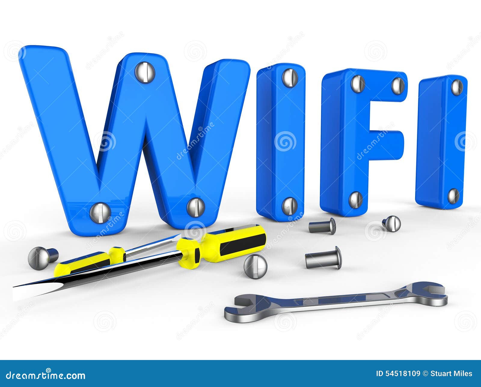 Wifi Tools Represents World Wide Web and Access Stock Illustration ...