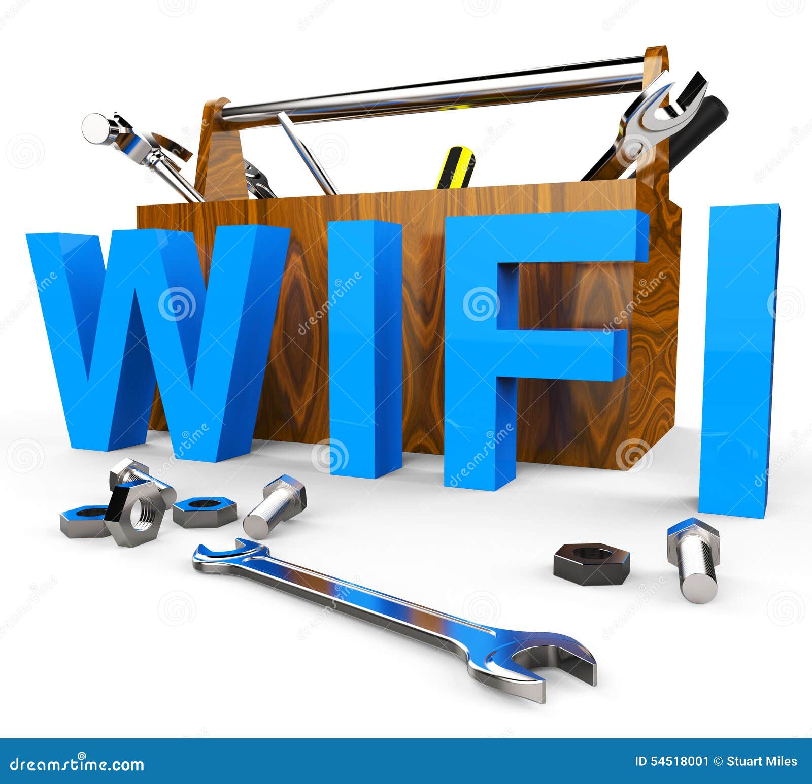 Wifi Tools Shows World Wide Web and Access Stock Illustration ...