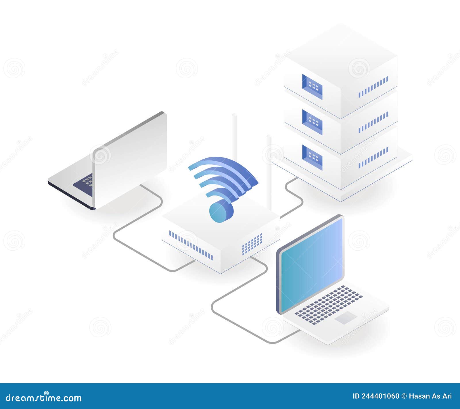 Wifi Transmitter with Server Computer Network Stock Vector ...