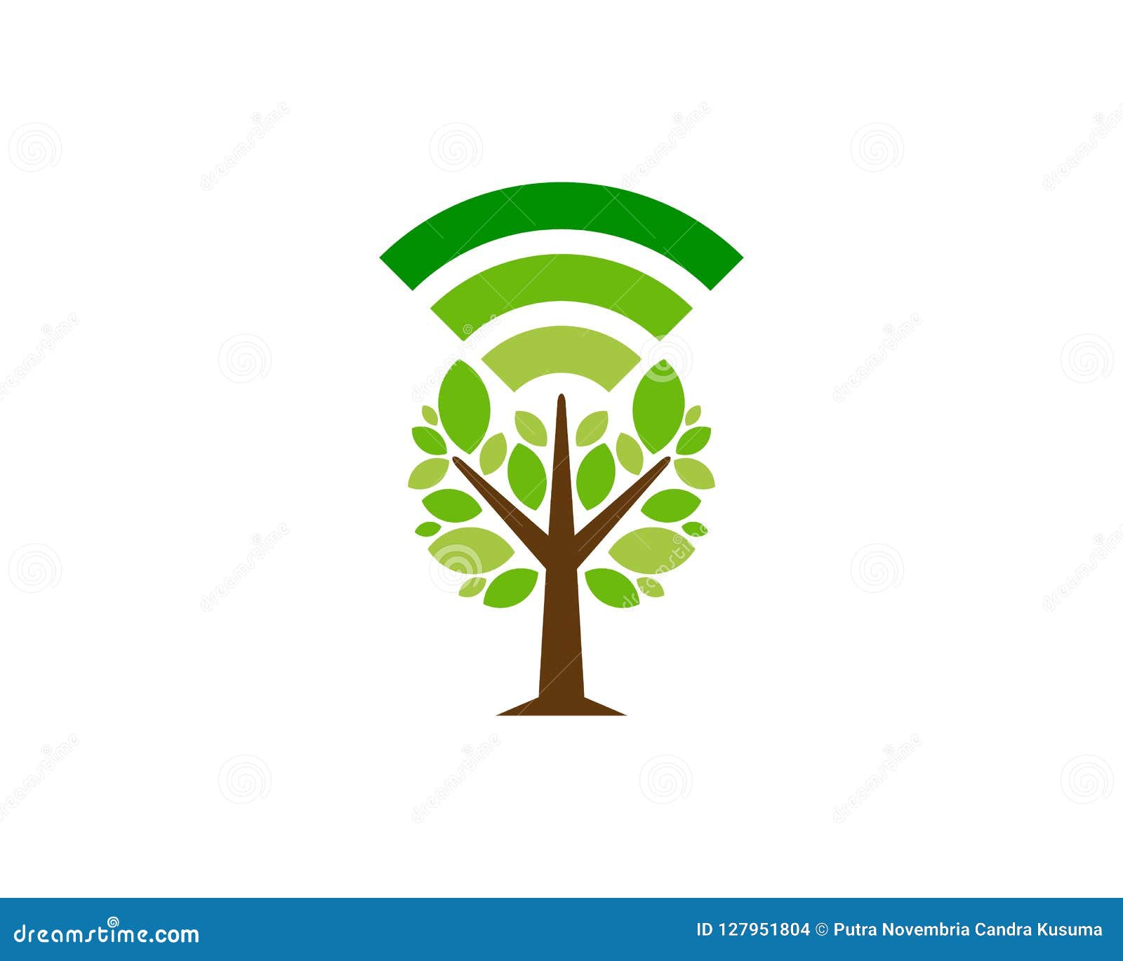 Wifi Tree Logo Icon Design stock vector. Illustration of green - 127951804