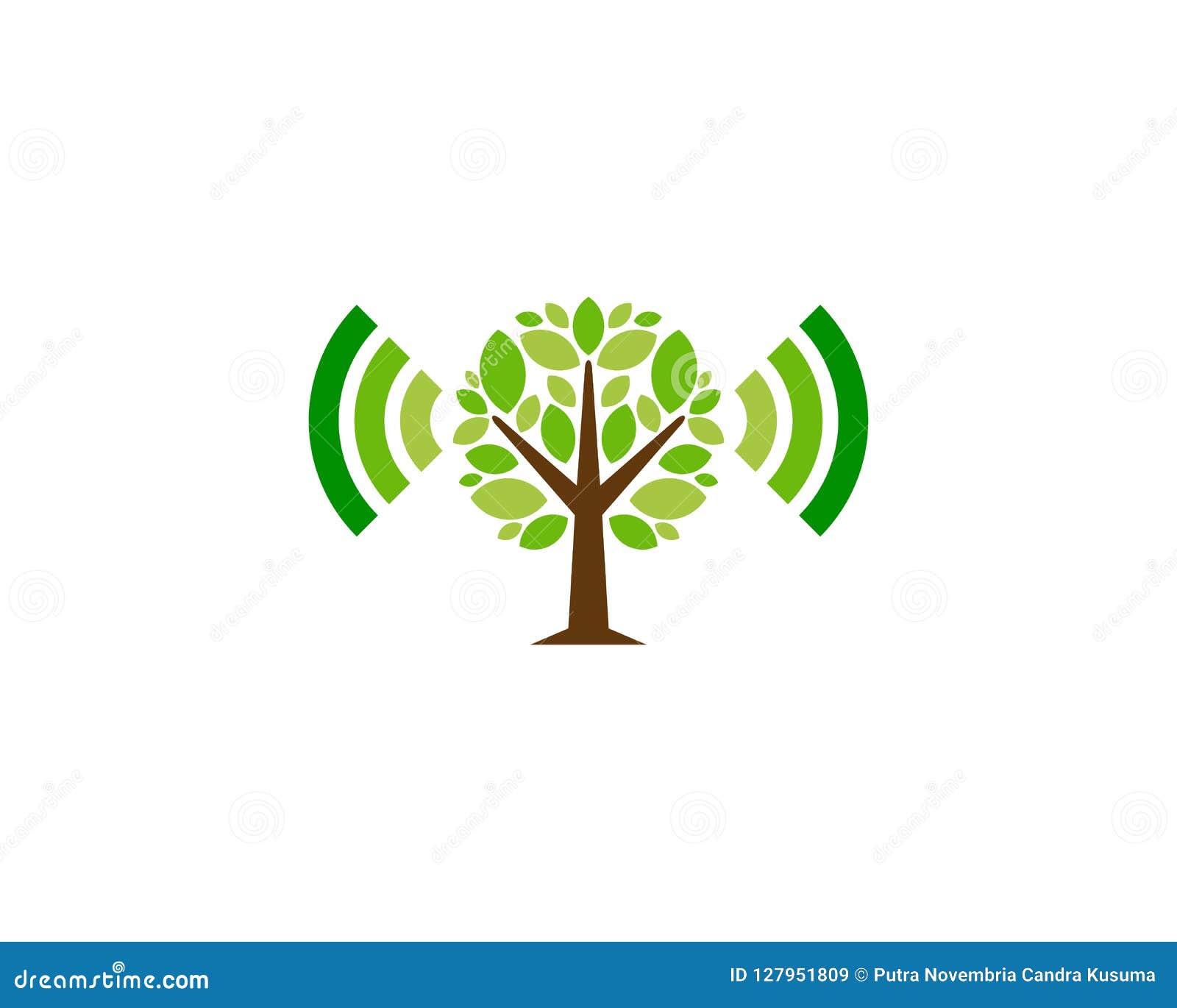 Wifi Tree Logo Icon Design stock vector. Illustration of logo - 127951809