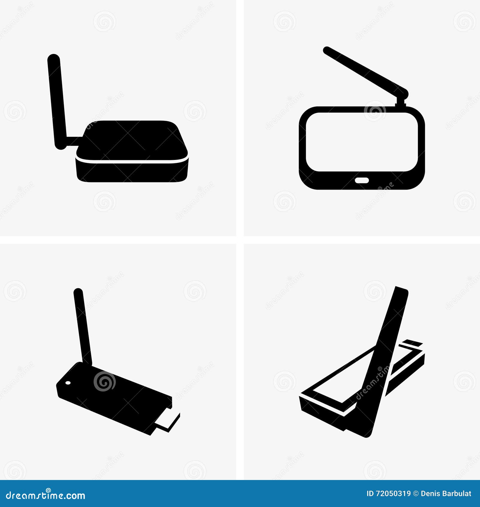 WiFi TV adapters stock vector. Illustration of vector - 72050319