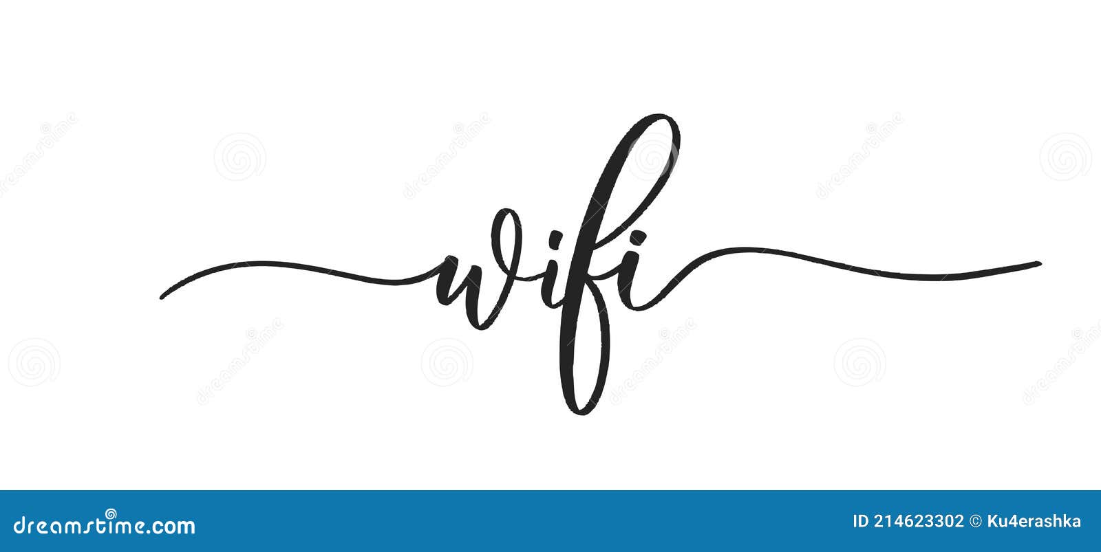 Wifi - Typography Lettering Quote, Brush Calligraphy Banner with Thin ...