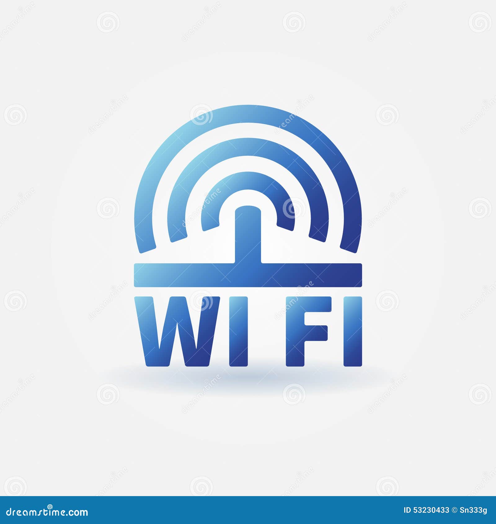 WiFi vector blue icon stock vector. Illustration of electronic - 53230433