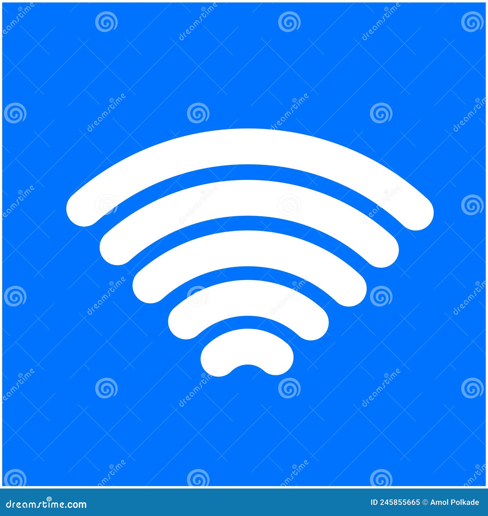 Wifi Vector Icon on Blue Color Stock Vector - Illustration of podcast ...
