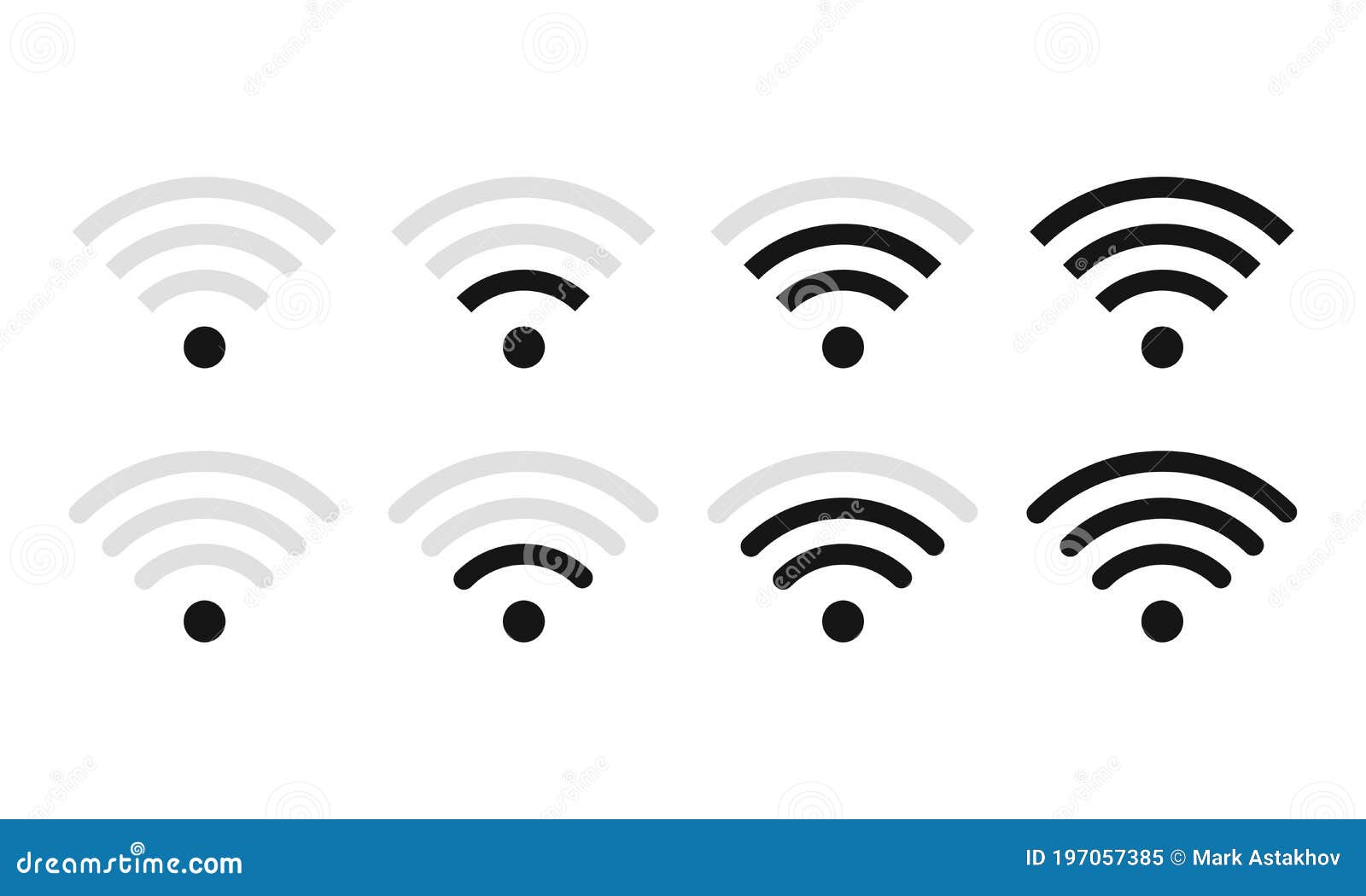 Wifi Vector Icon Set, Network Wave Symbol Stock Vector - Illustration ...