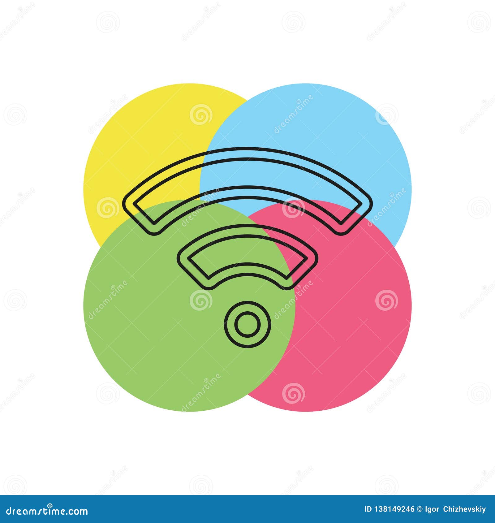 WiFi vector icon stock illustration. Illustration of digital - 138149246