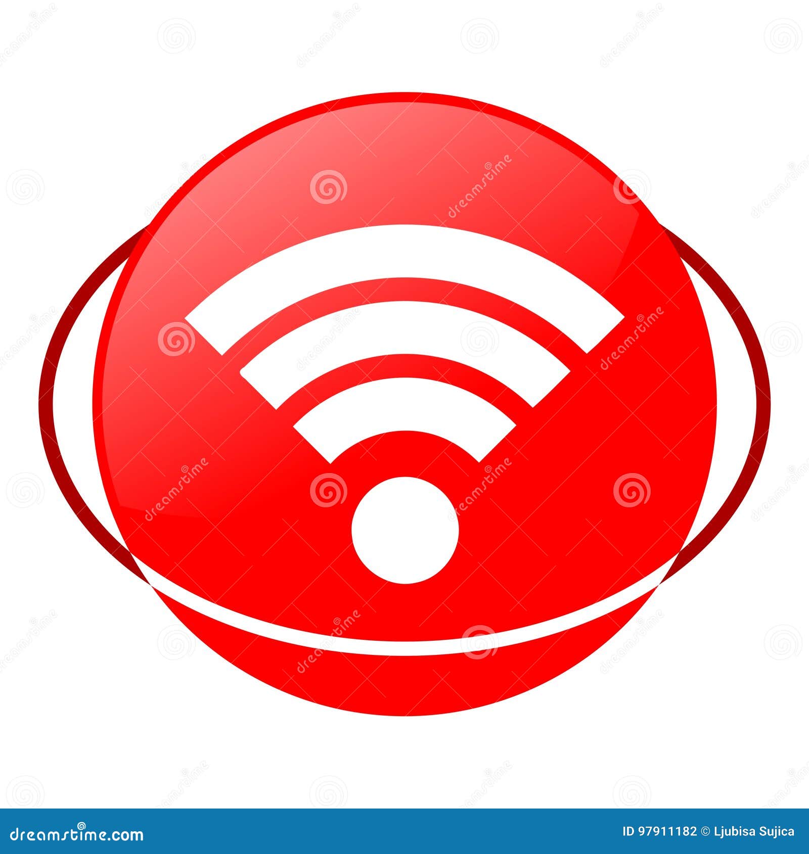 Wifi Vector Illustration, Red Icon Stock Vector - Illustration of level ...