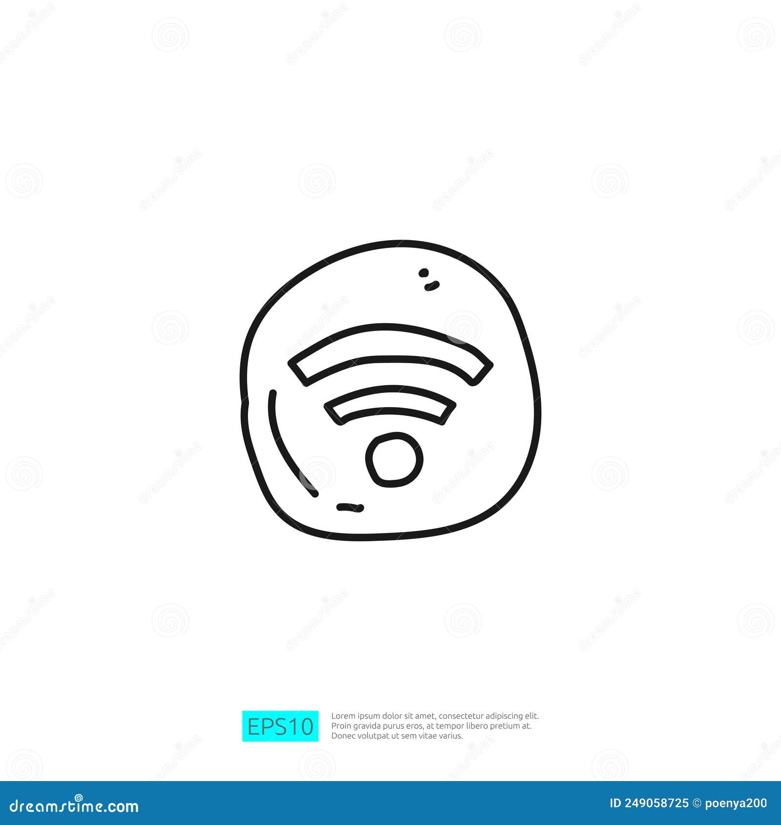 Wifi Wireless Hotspot Symbol Doodle Icon Stock Vector - Illustration of ...