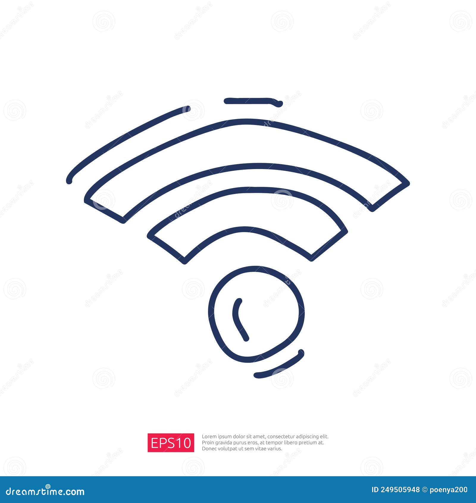 Wifi Wireless Hotspot Symbol Doodle Icon Stock Vector - Illustration of ...