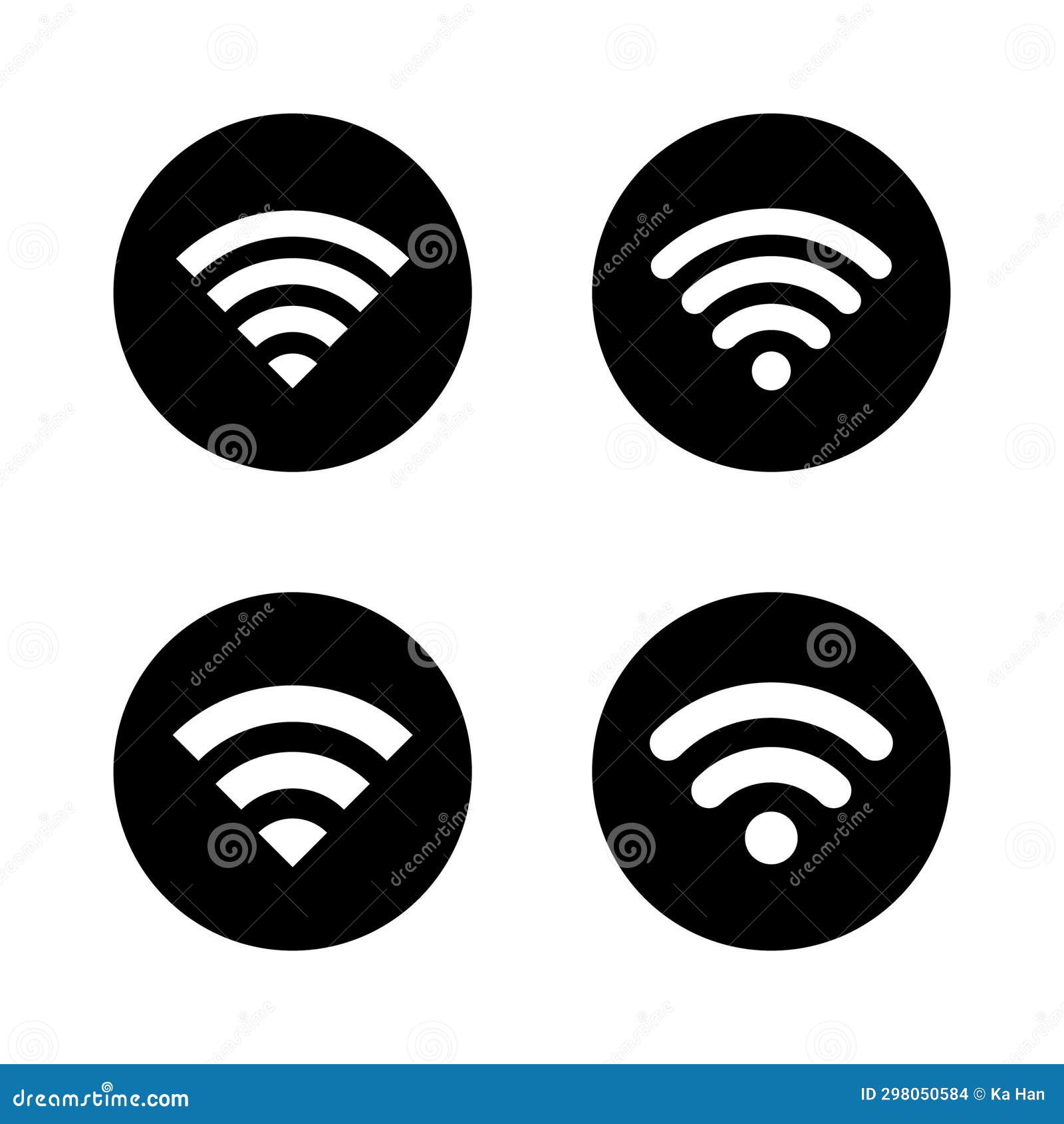 WIFI, Wireless Network Icon Vector in Black Circle Stock Vector ...