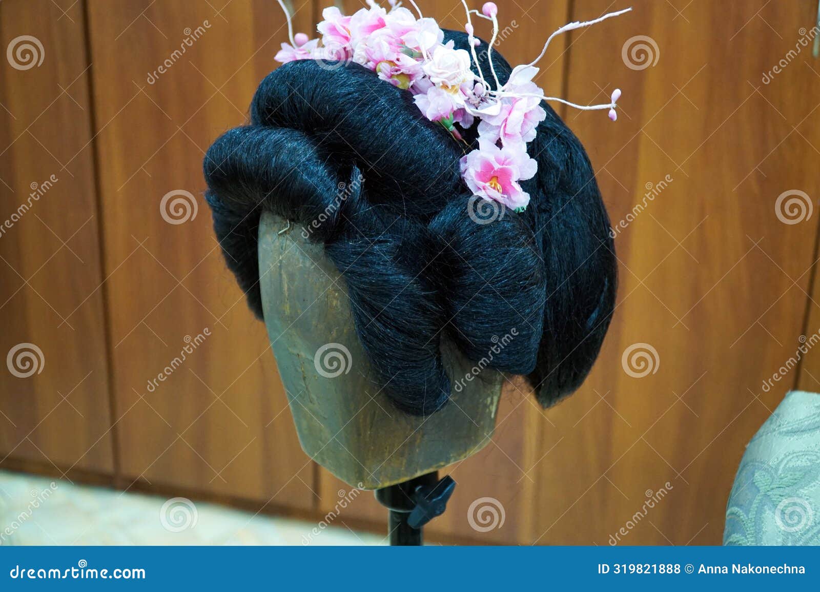 A Wig with a Japanese Boudoir Hairstyle. Stock Photo - Image of hair ...