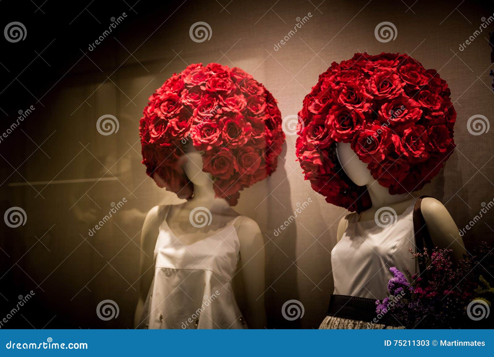 Wig made of flowers stock image. Image of photograph - 75211303